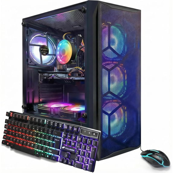 STGAubron Gaming PC Desktop, Intel Core i7 up to 3.9G, RX 580 8G, 16G ...