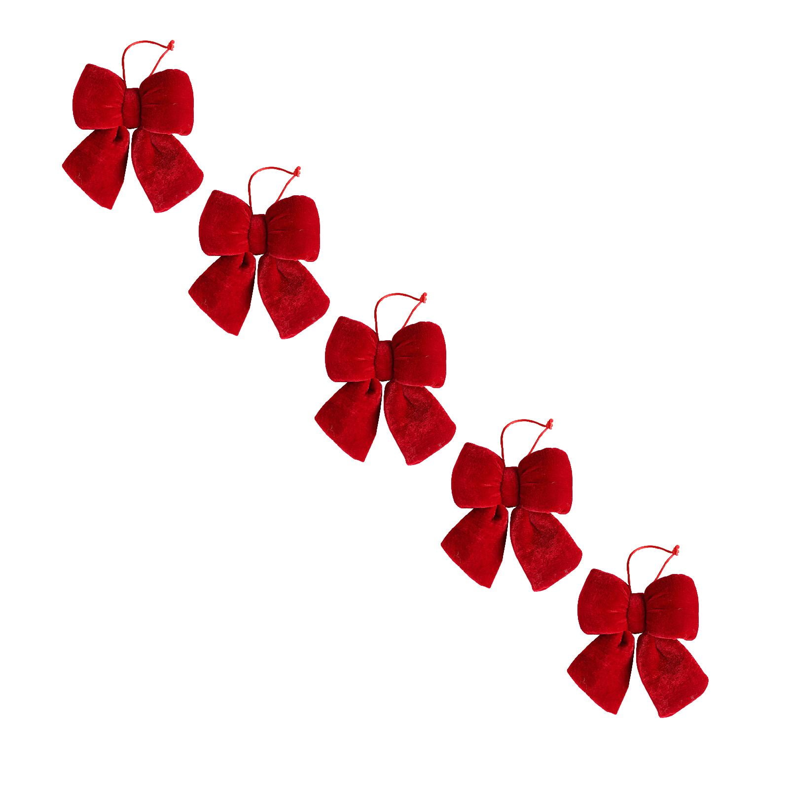 STGRGFHY 5pc Red Velvet Wreath Bows, Small Christmas Bows Xmas ...