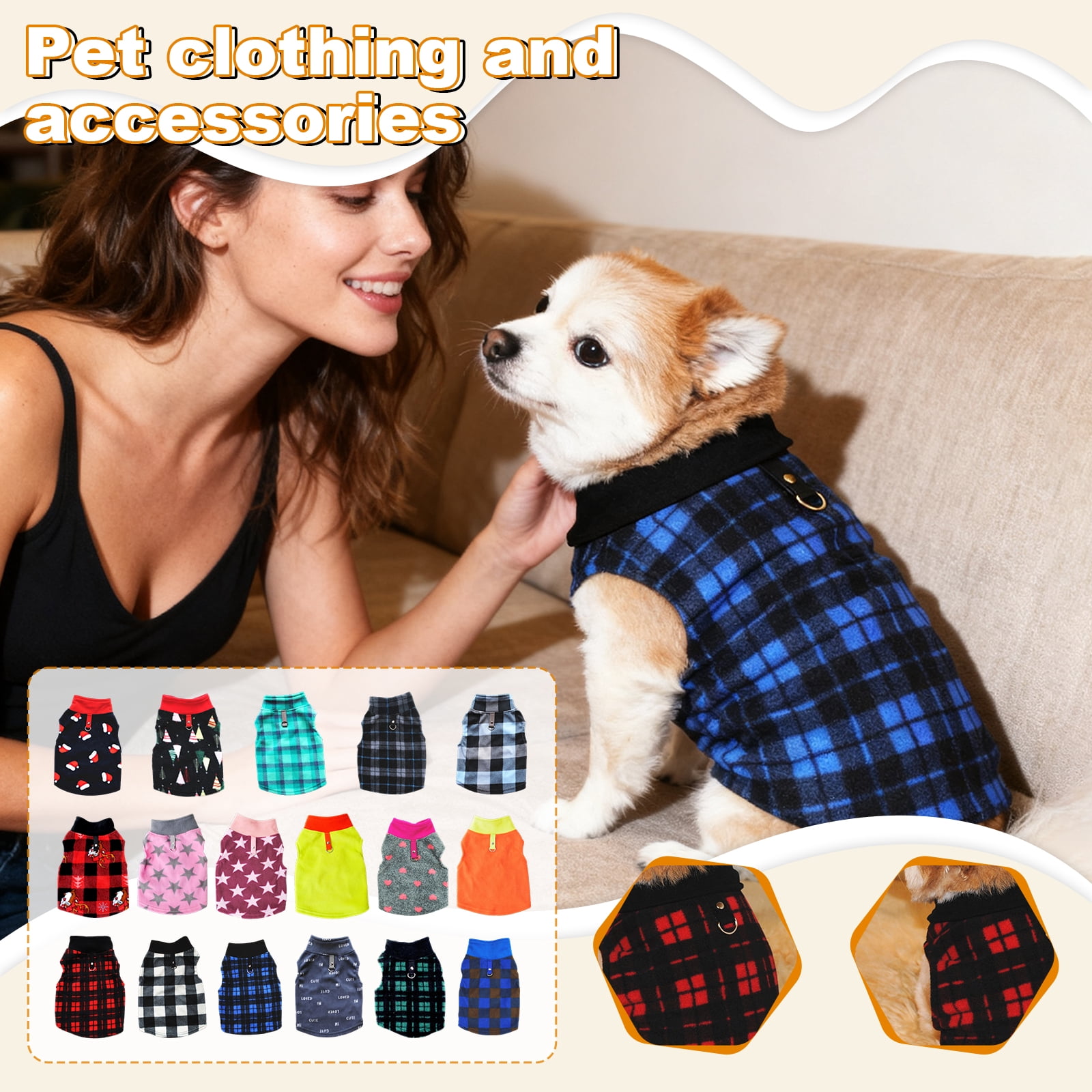 STGRGFHY Pet Dogs Fleece Sweater Puppy Winter Vest Coat Warm Jacket for ...