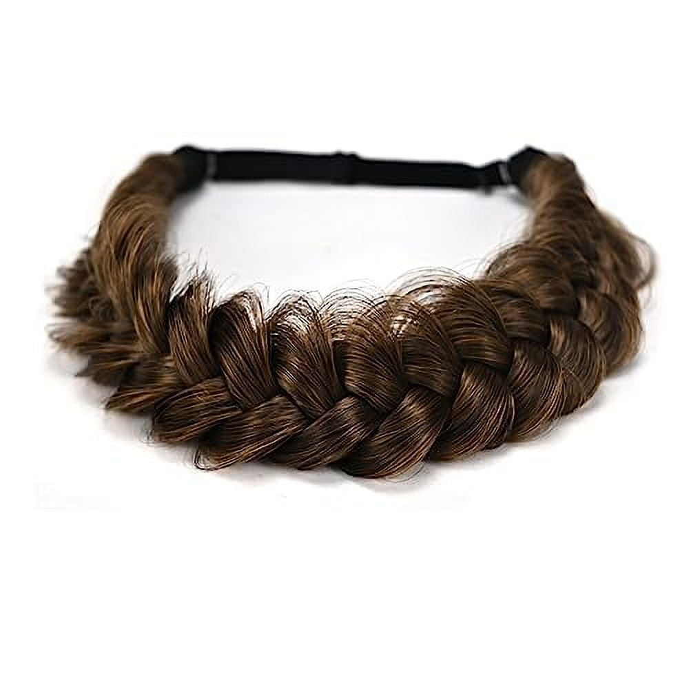 Sthejfb Braid Headband 2 Strands Messy Classic Chunky Plaited Wide Braids Elastic Stretch