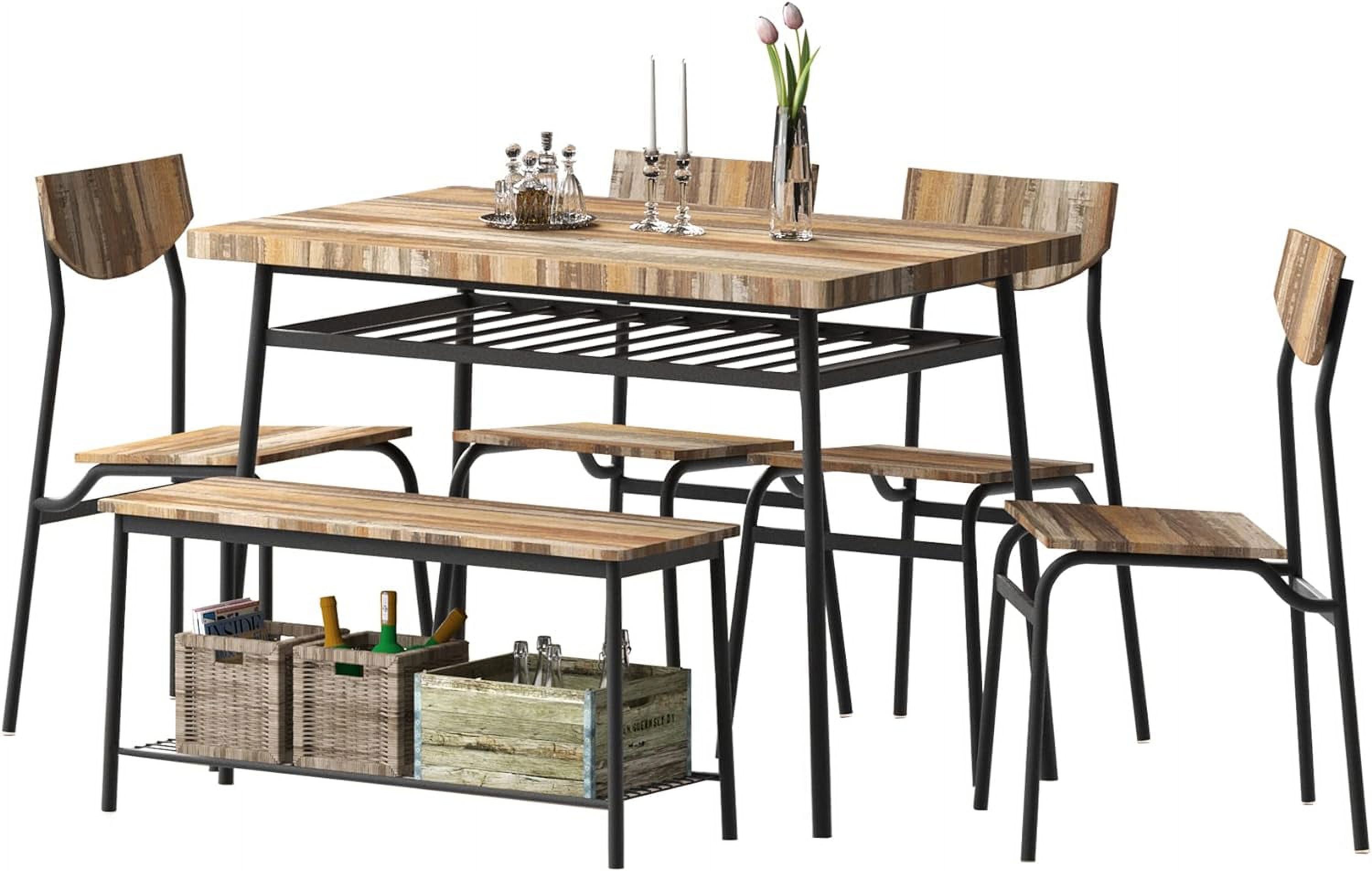 STHOUYN 43" Dinning Table Sets for 4, Industrial Rectangular Kitchen ...