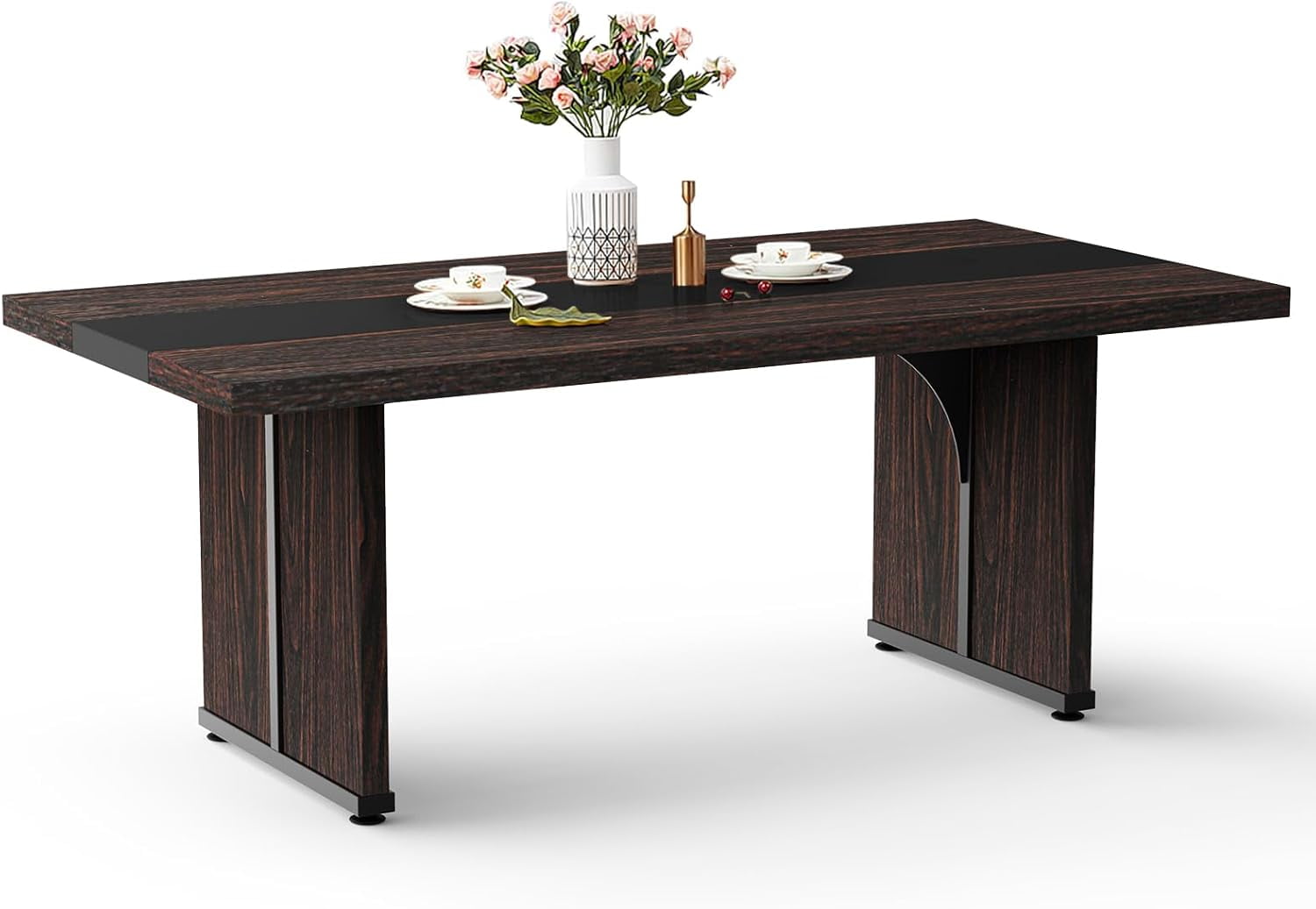 STHOUYN 71" Modern Farmhouse Dining Table, Rectangle Large Wood Dining ...
