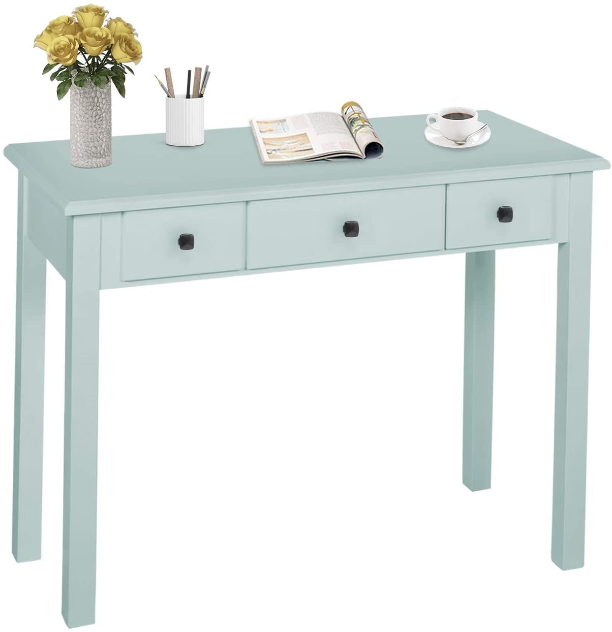 STHOUYN Home Office Small Writing Desk with Drawers Bedroom, Study ...