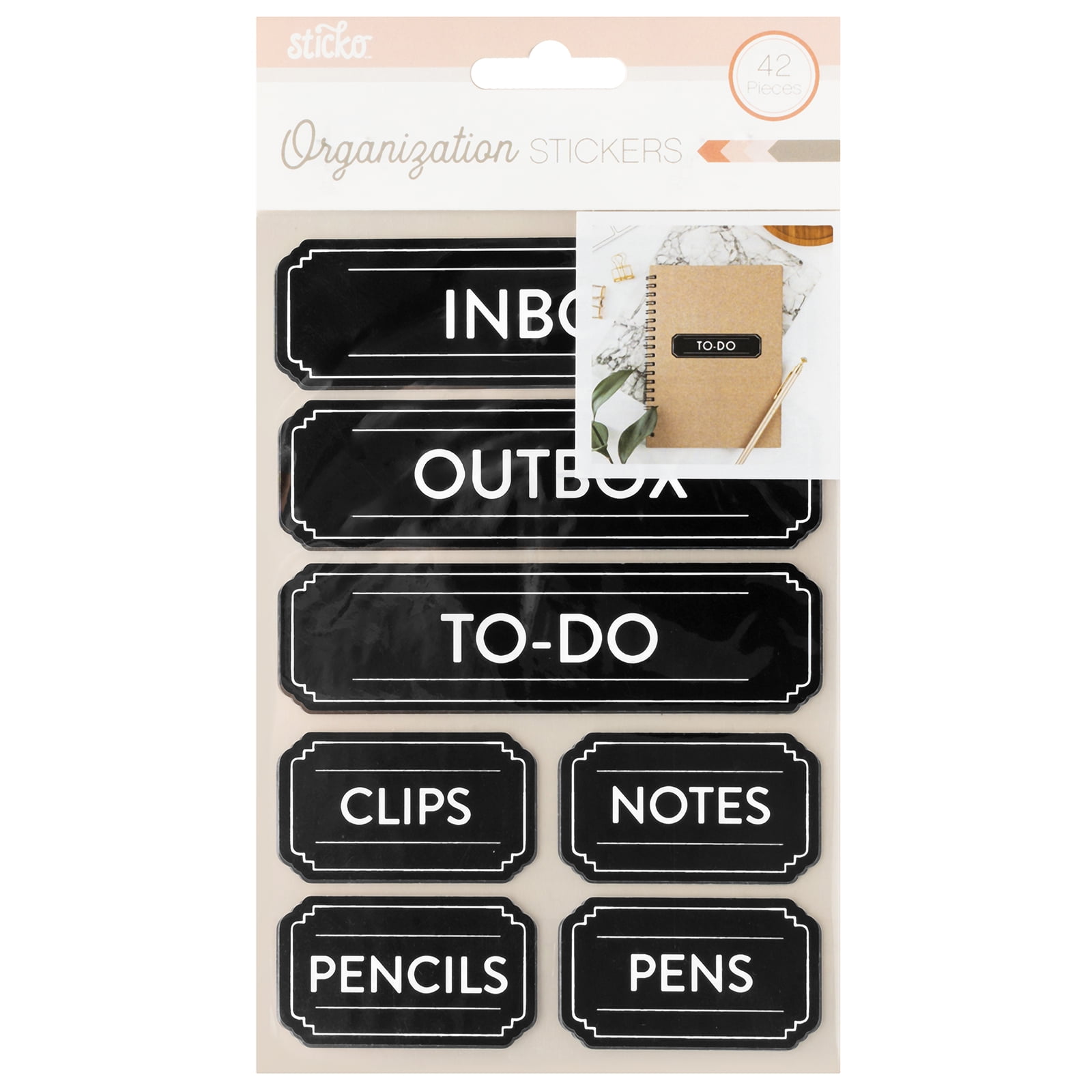 Sticko Black Office Organization Stickers c - Walmart.com