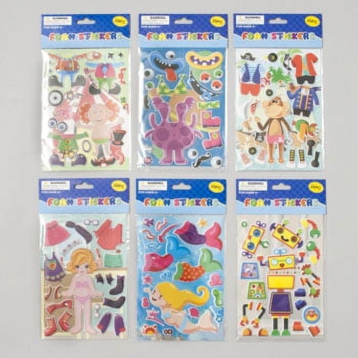 STICKER FOAM DIY DRESS-UP 6ASST DESIGNS IN PBH, Case Pack of 72 ...