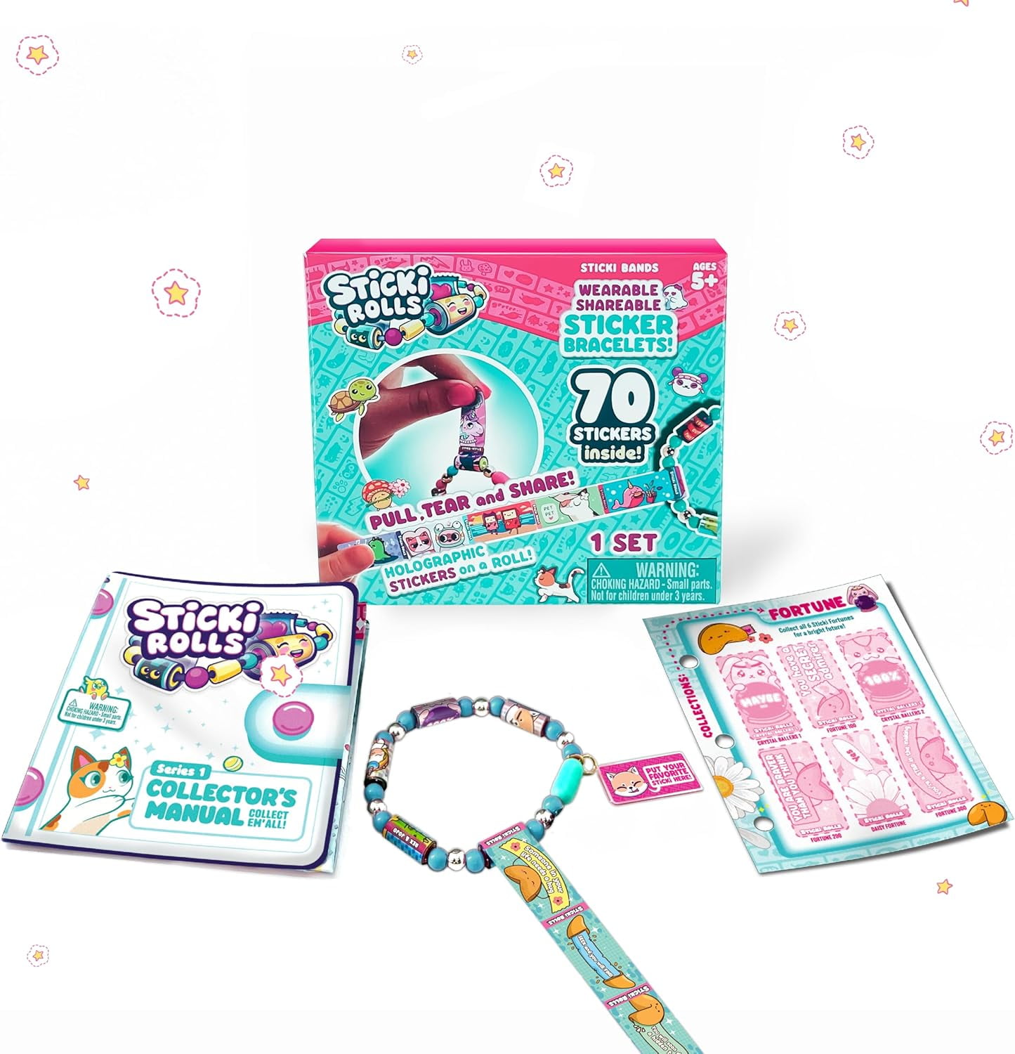 STICKI ROLLS Sticki Bands - Wearable & Shareable Sticker Bracelet | 70 ...