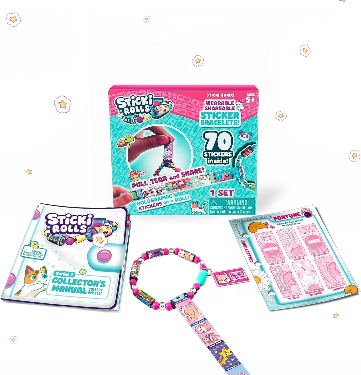 STICKI ROLLS Sticki Bands - Wearable & Shareable Sticker Bracelet | 70 ...