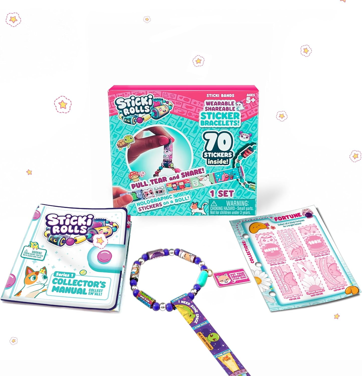 STICKI ROLLS Sticki Bands - Wearable & Shareable Sticker Bracelet | 70 ...
