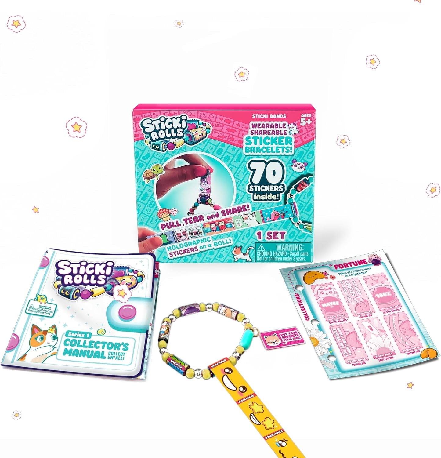 STICKI ROLLS Sticki Bands - Wearable & Shareable Sticker Bracelet | 70 ...