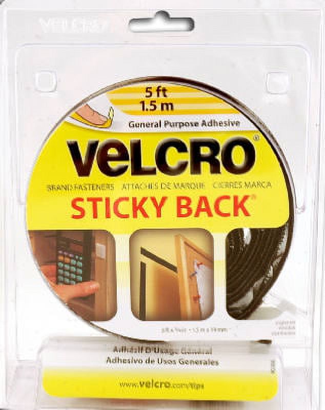 STICKY BACK TAPE BLACK 3/4" X 5', Each - Walmart.com