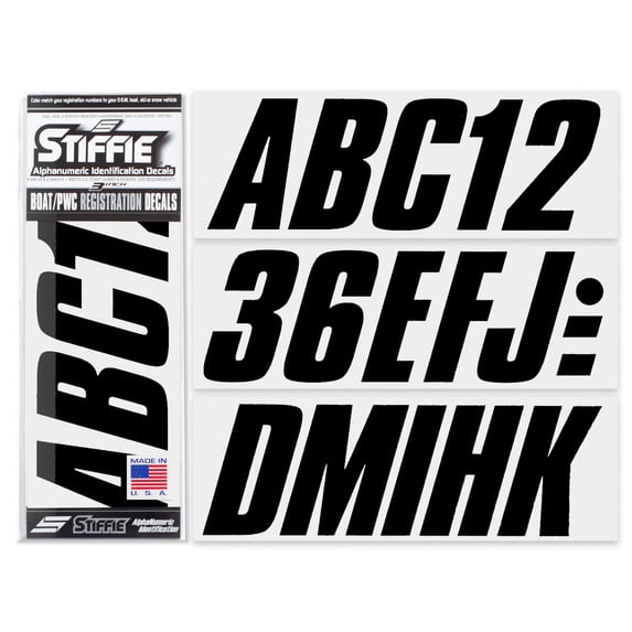 STIFFIE Shift Black 3" ID Kit Alpha-Numeric Registration Identification ...