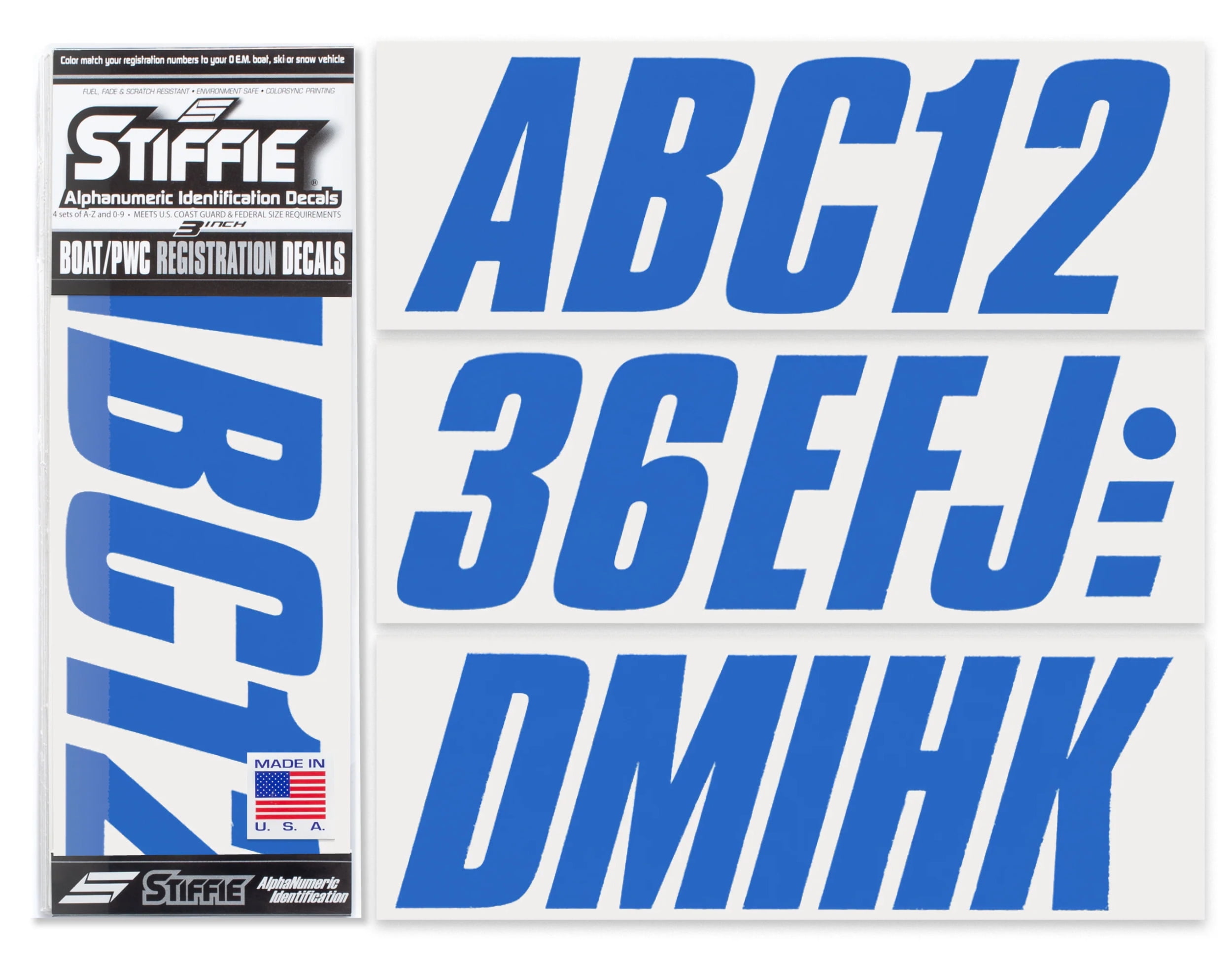STIFFIE Shift Blue 3" Alpha-Numeric Identification Custom Kit ...