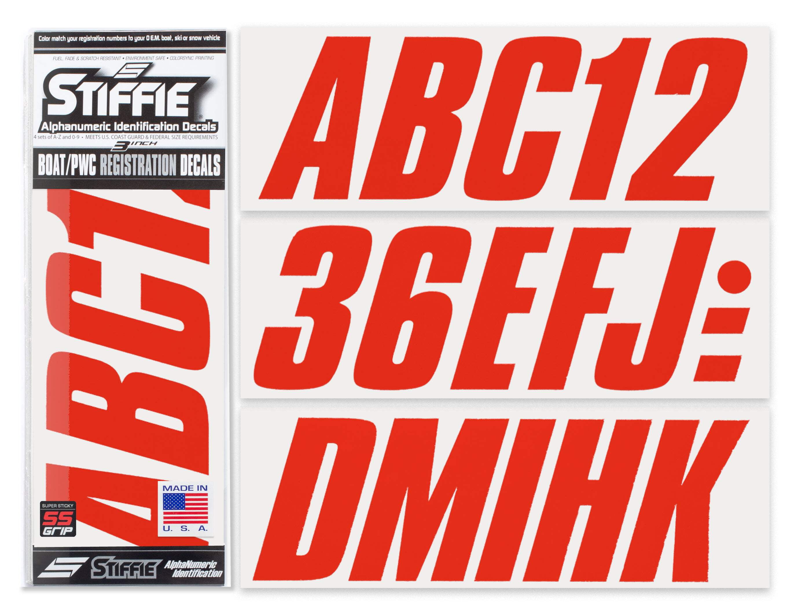 STIFFIE Shift Lava SUPER STICKY 3" Alpha-Numeric Identification Custom ...