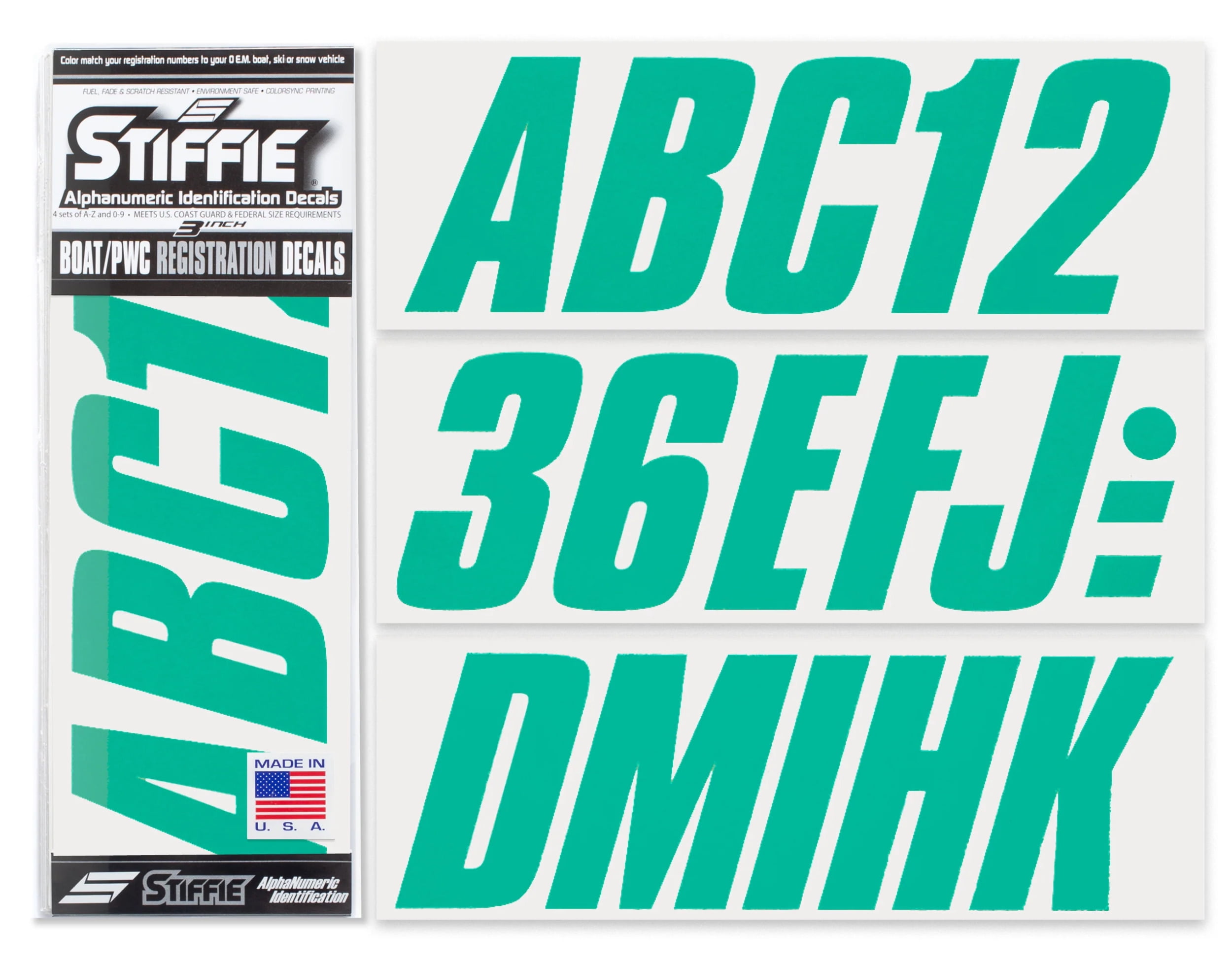 STIFFIE Shift Sea Teal 3" Alpha-Numeric Identification Custom Kit ...