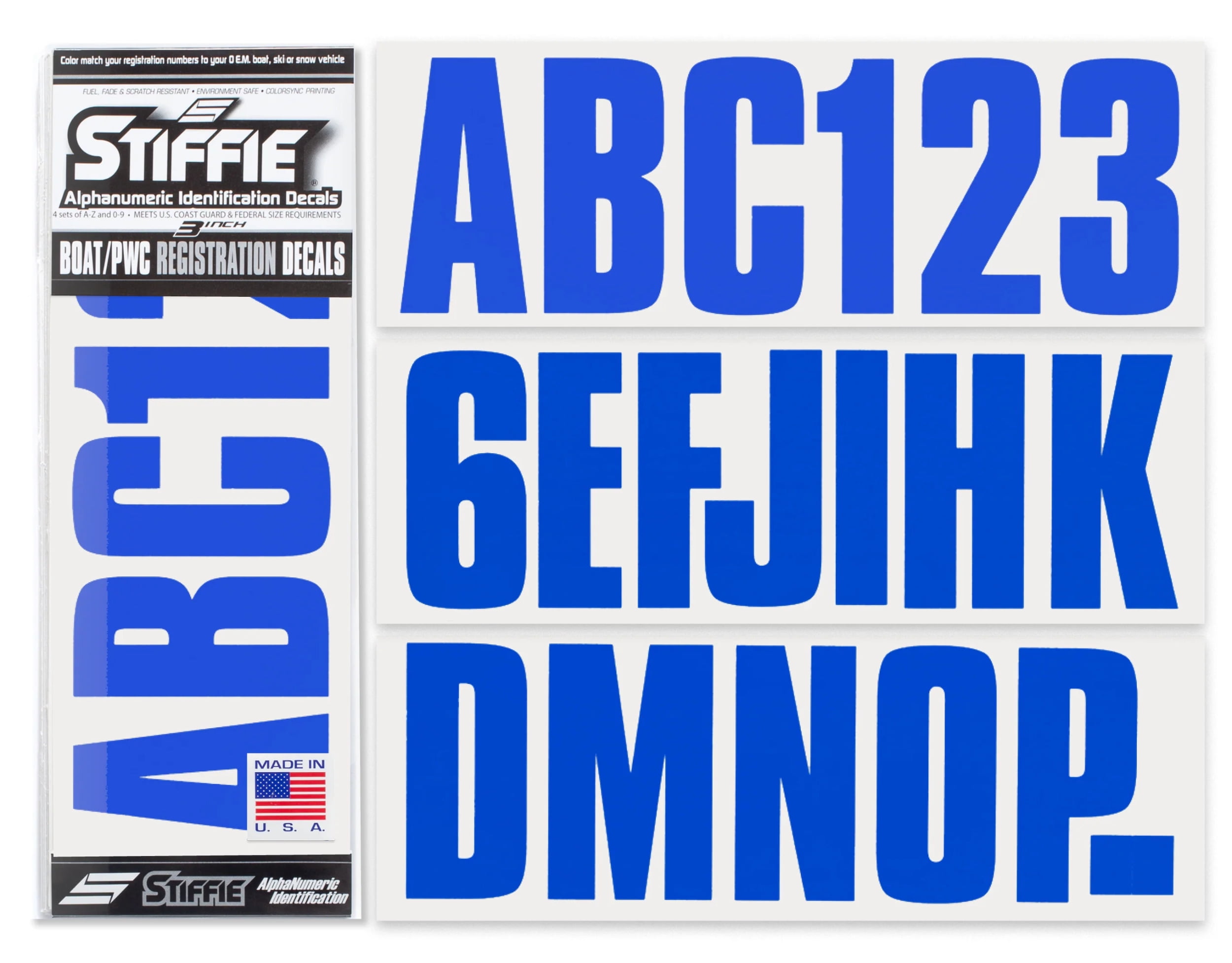 STIFFIE Uniline Blue 3" Alpha-Numeric Identification Custom Kit ...