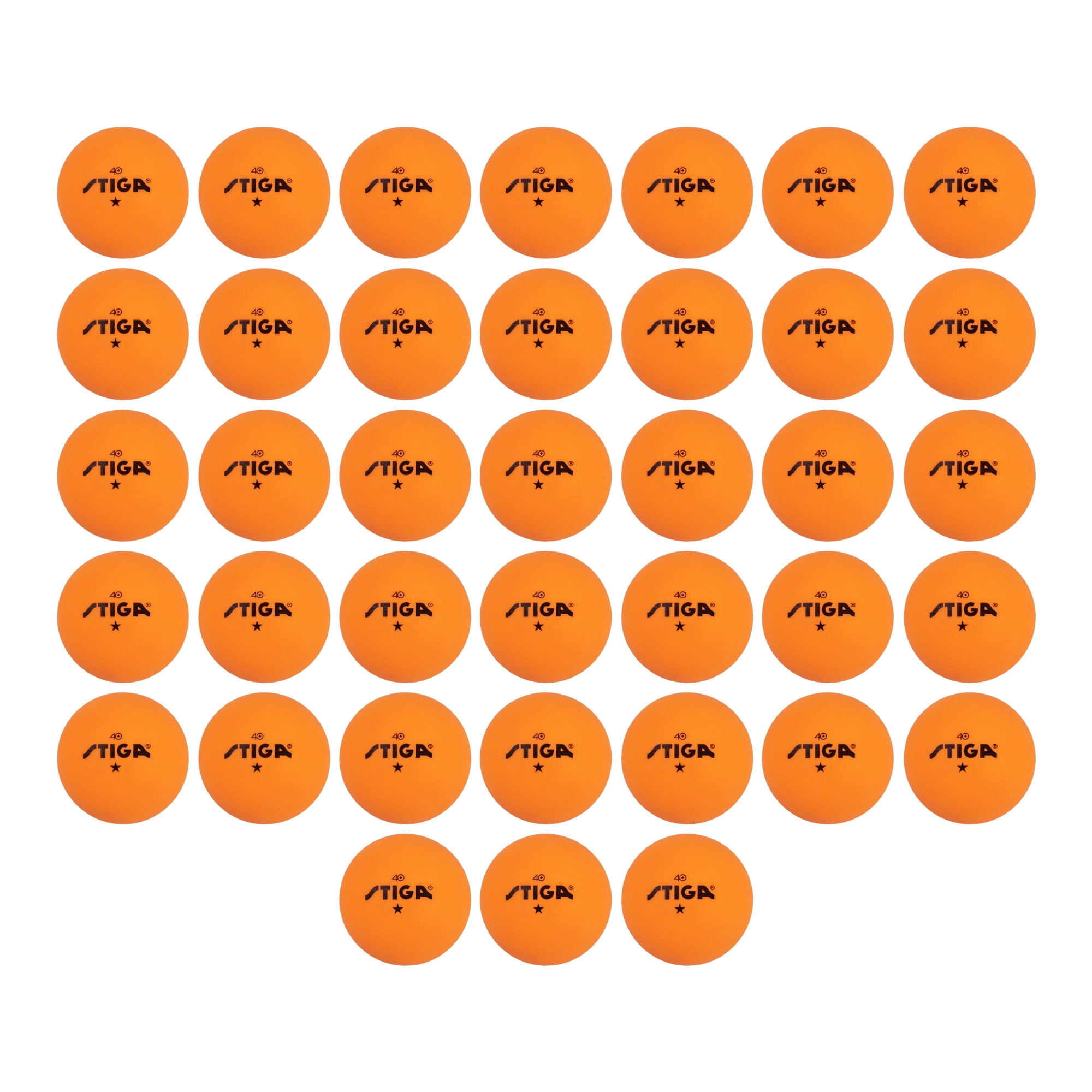 STIGA 1-Star Orange Table Tennis Balls 38-Pack Recreational Consistent ...