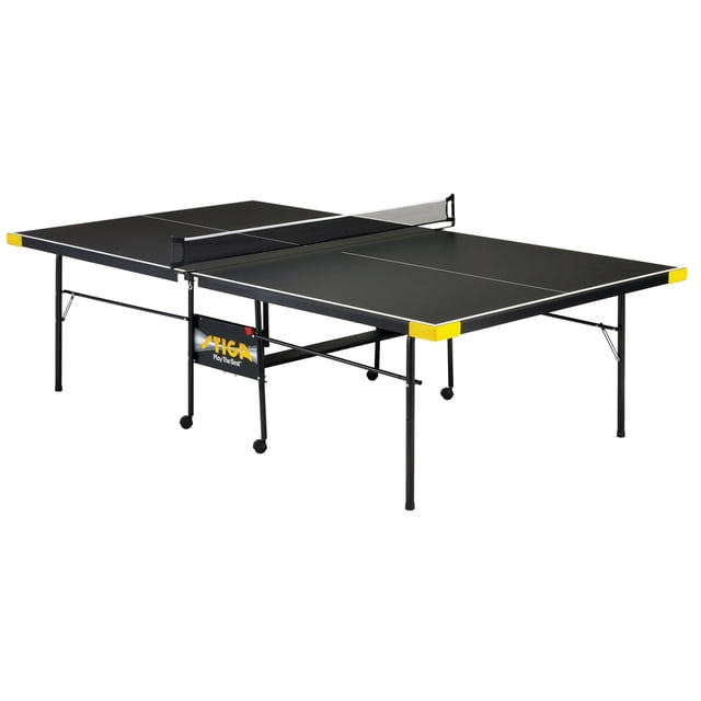 STIGA Legacy Table Tennis Table Black Top Steel Legs for Practice, Play ...