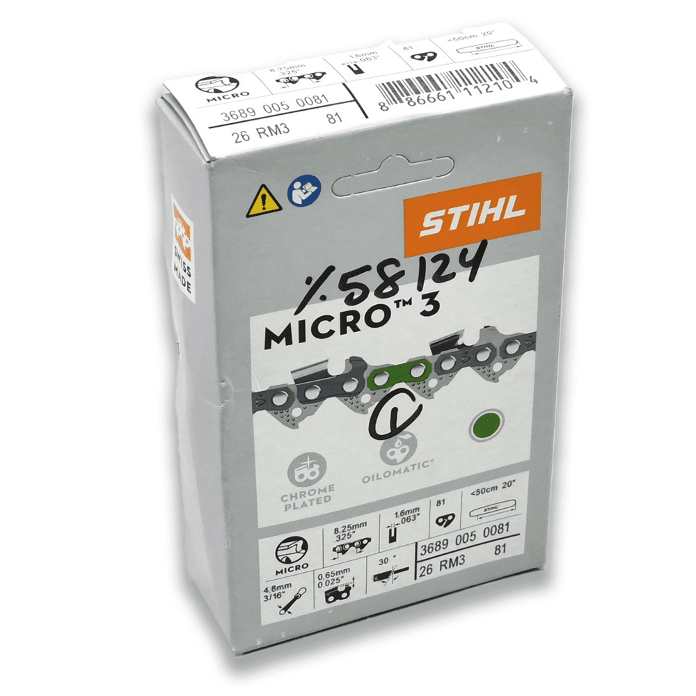 STIHL 26 RM3 81 .063" Gauge .325" Pitch 20" Chainsaw Chain 3689 005 ...