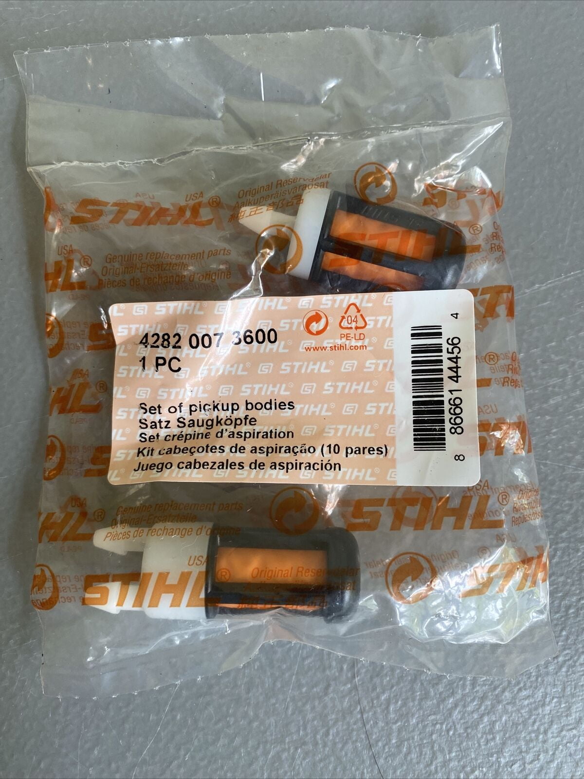 STIHL fuel filter BR600 BR700 BR550 BR500 4282 007 3600 NEW OEM ...