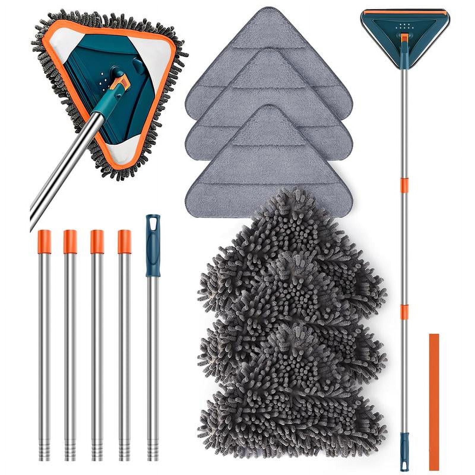 Long Handle Wall Cleaner Adjustable Length Wall Mop 360° Spinning Head ...