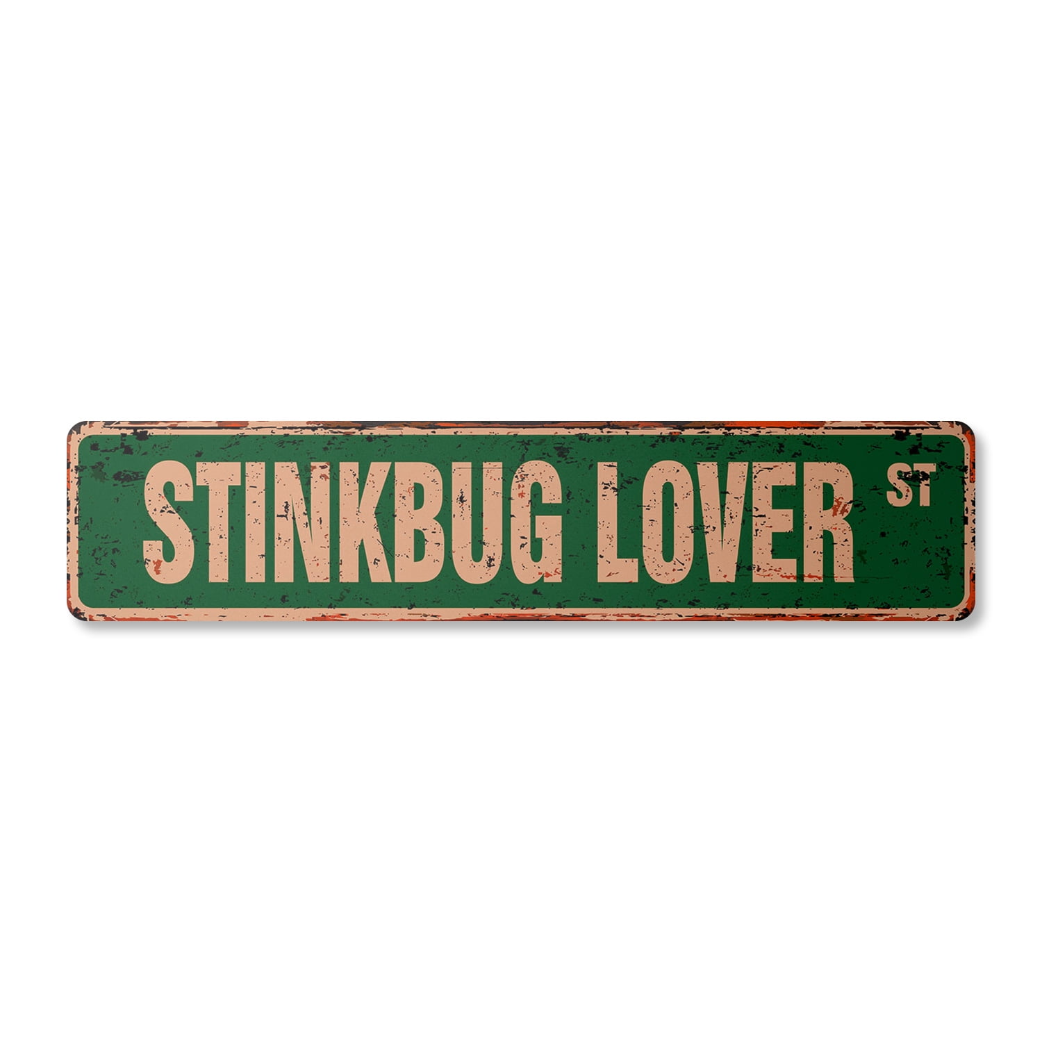 STINKBUG LOVER Vintage Plastic Street Sign insect bug pest shield ...