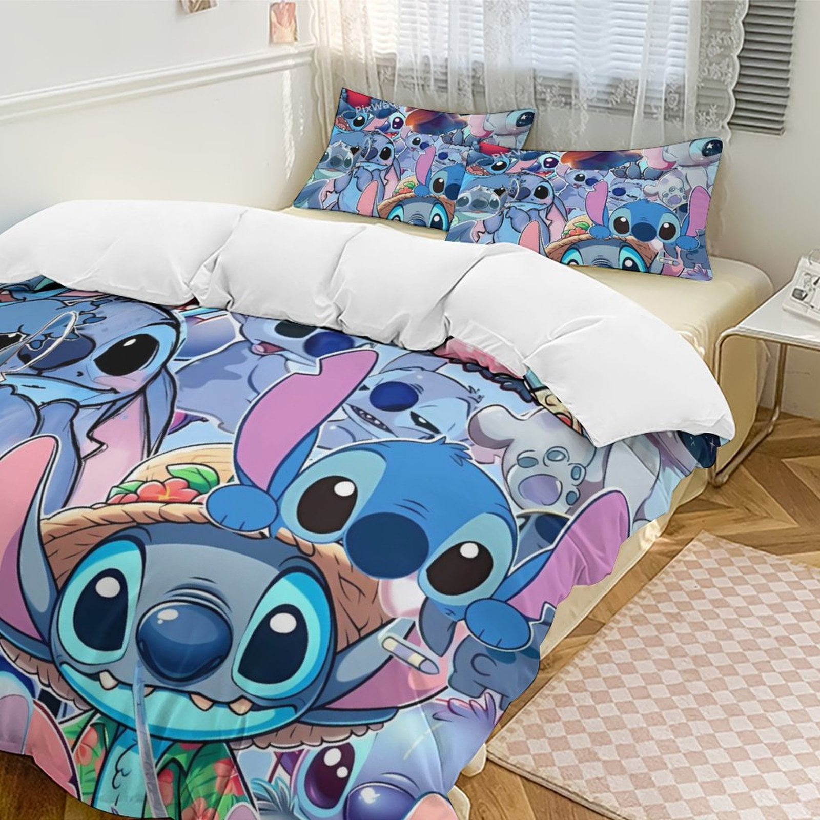 STITCH 24 Three Piece Duvet Cover Set: Duvet Cover 3 Piece Bedding Set, Comforter Cover Set ...