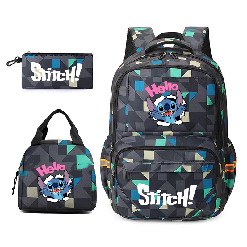 STITCH Anime Backpacks Sets, Cartoon Laptop Backpack with Lunch Bag and ...