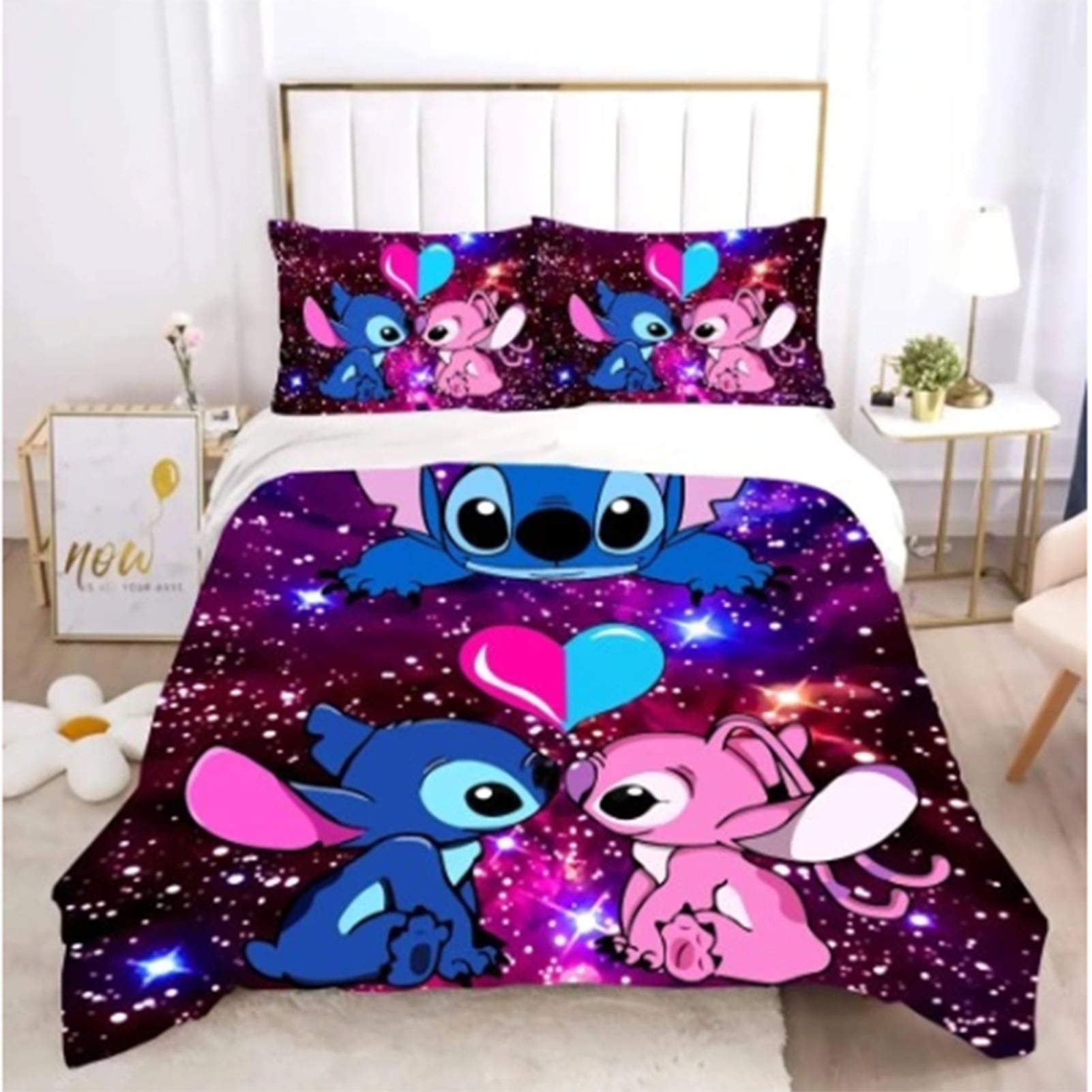 STITCH Bedding Set, 2-Piece/3-Piece Anime Ultra Soft Breathable 3D ...