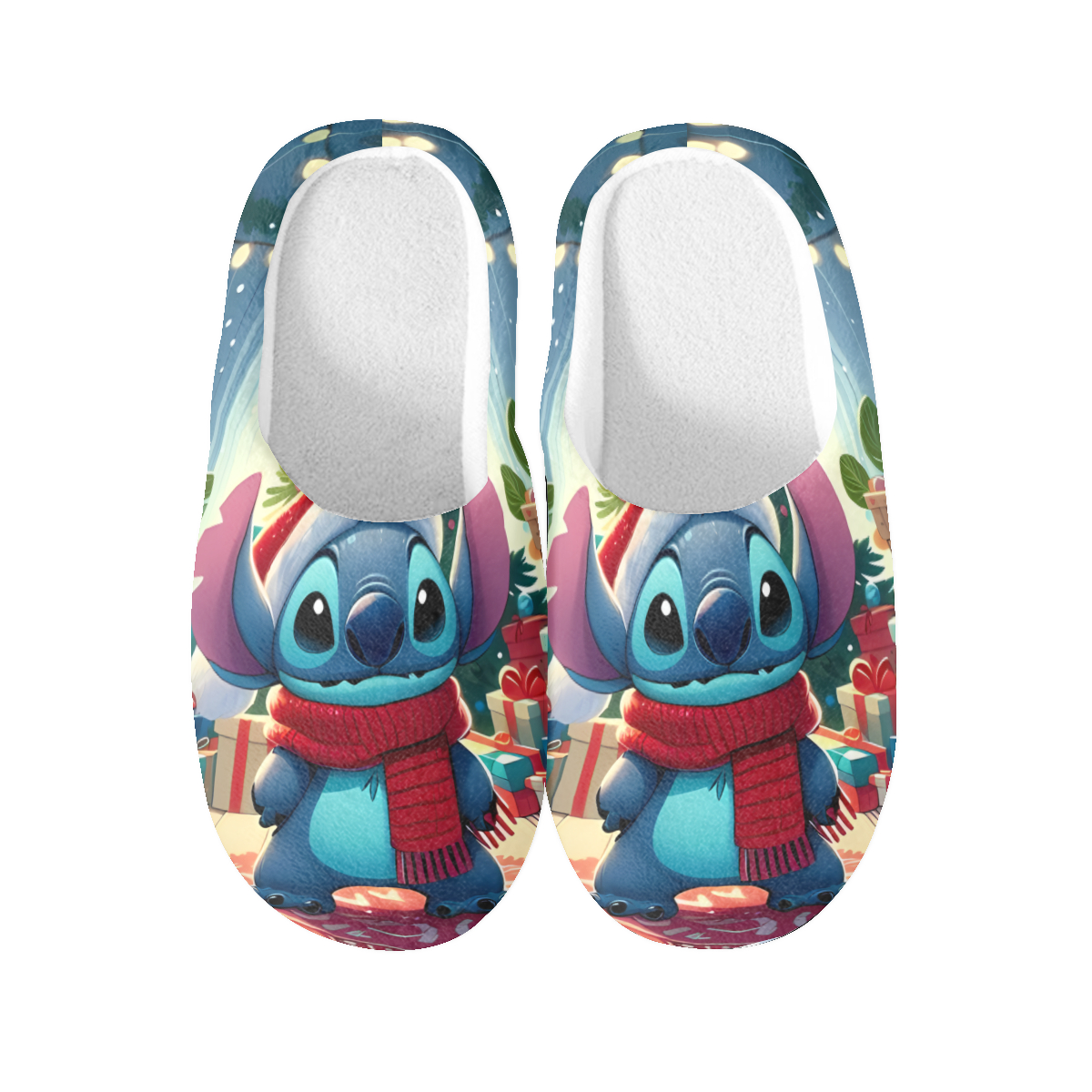 STITCH Christmas House Washable Cotton Slippers Cotton flannel slippers ...