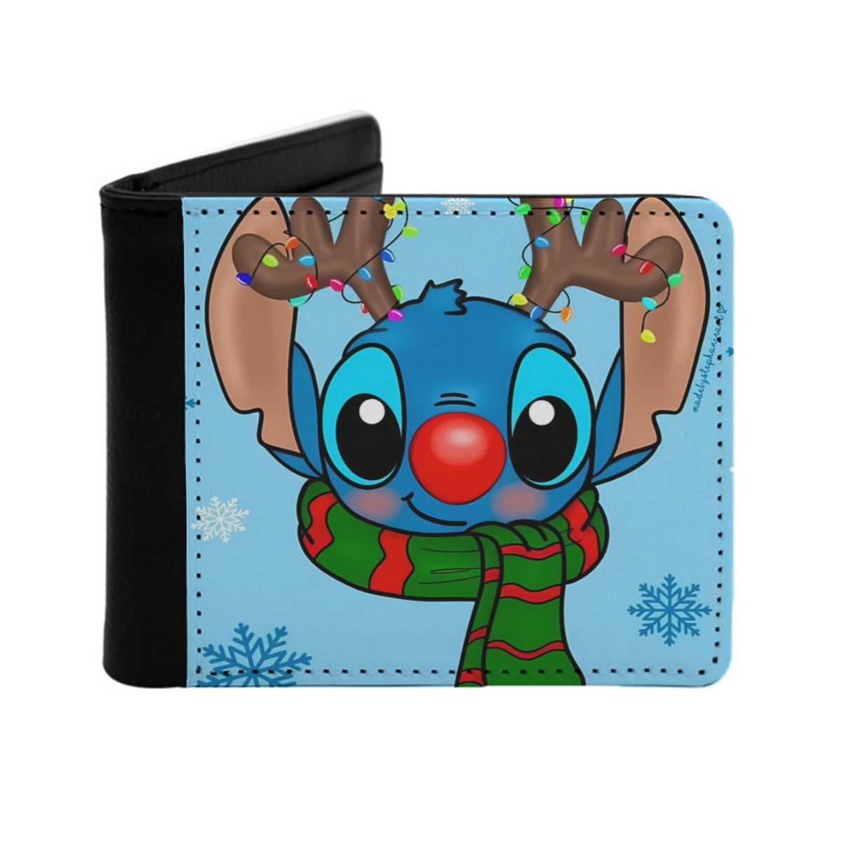 STITCH Christmas Wallet for Boys Men Kids Girls Teen Leather Bifold Bi ...