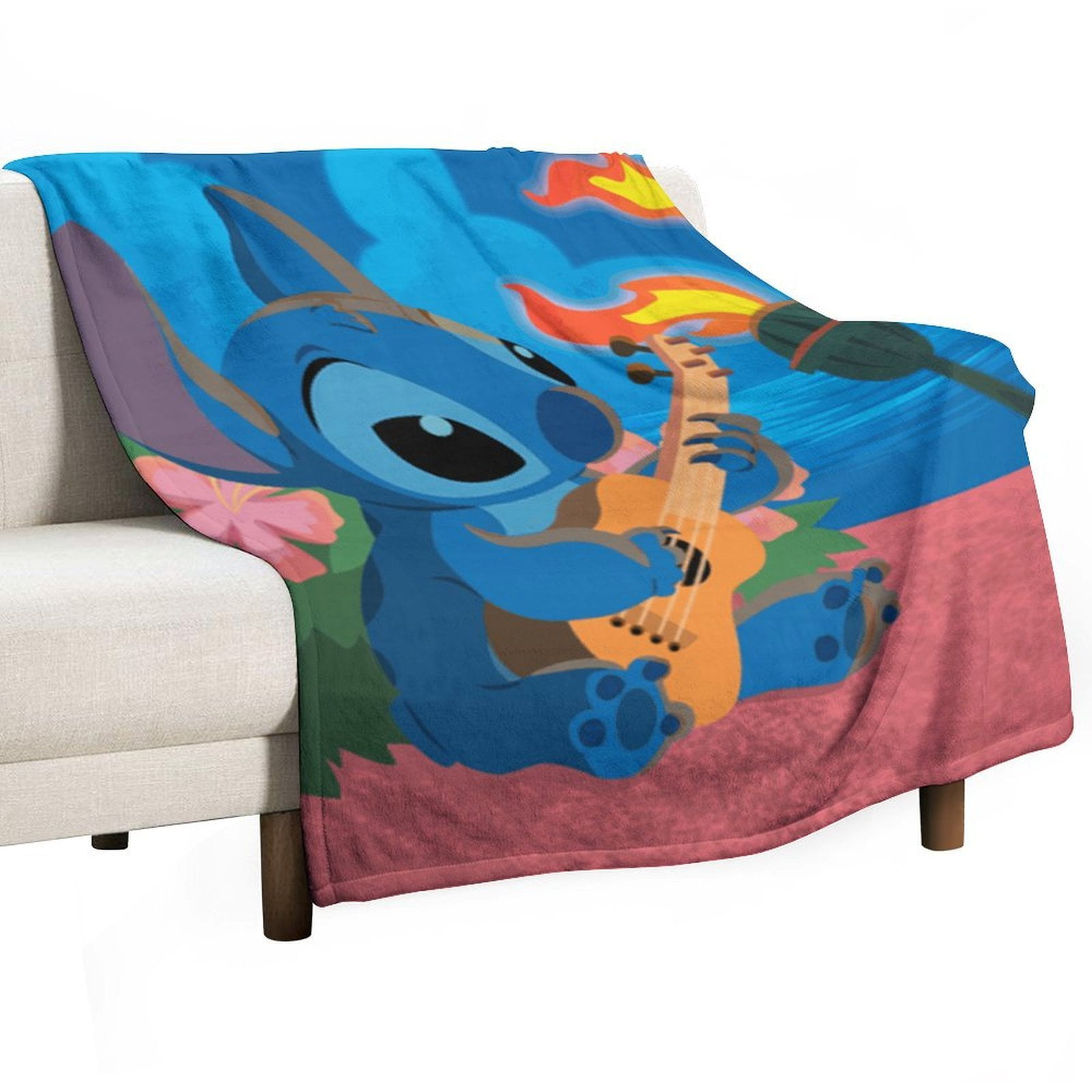 STITCH Fashion Bedding Fleece Throw Blanket for Sofa Home Living Room ...