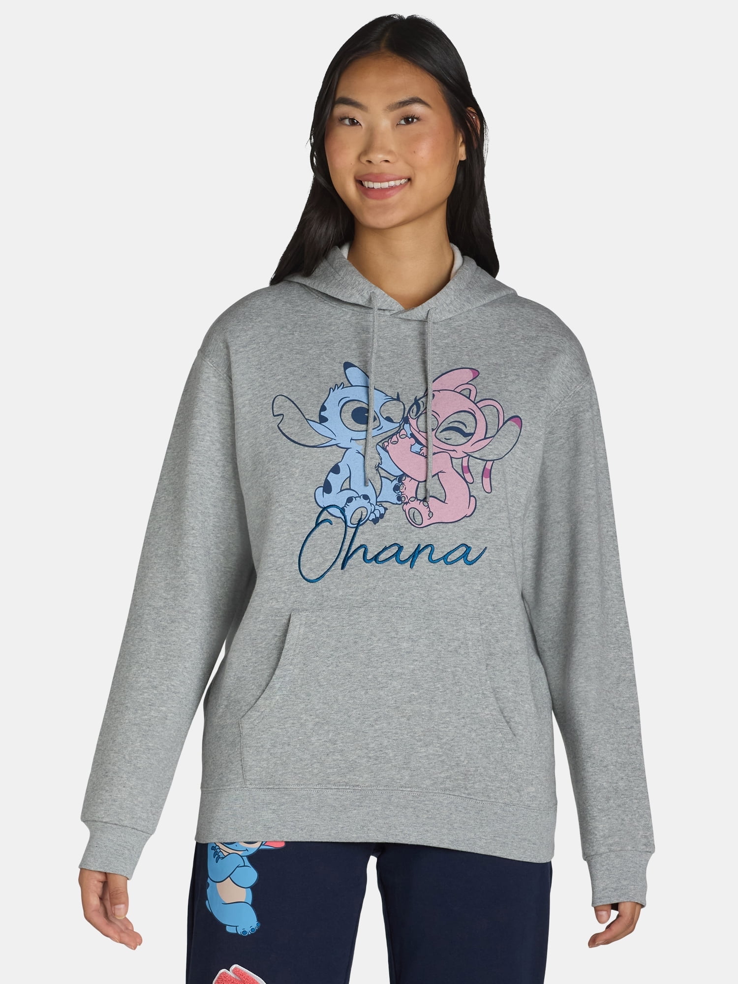 Disney Women’s Stitch and Angel Graphic Hoodie with Embroidery, Sizes ...