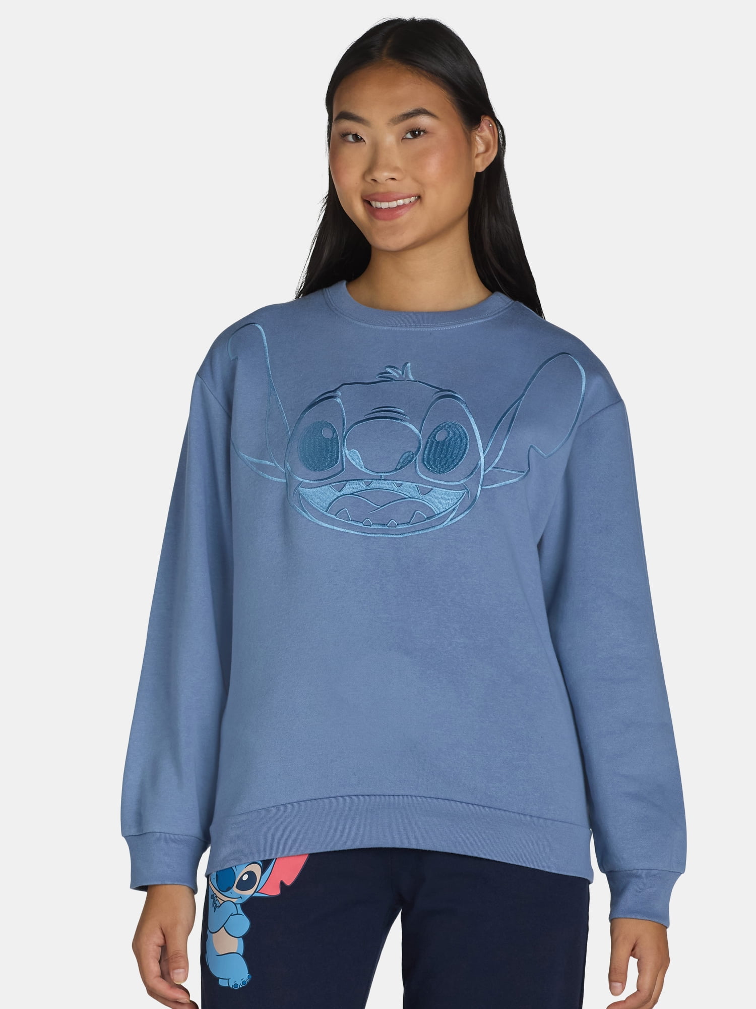 Disney Women’s Stitch Embroidered Graphic Sweatshirt, Sizes XXS-XXL ...