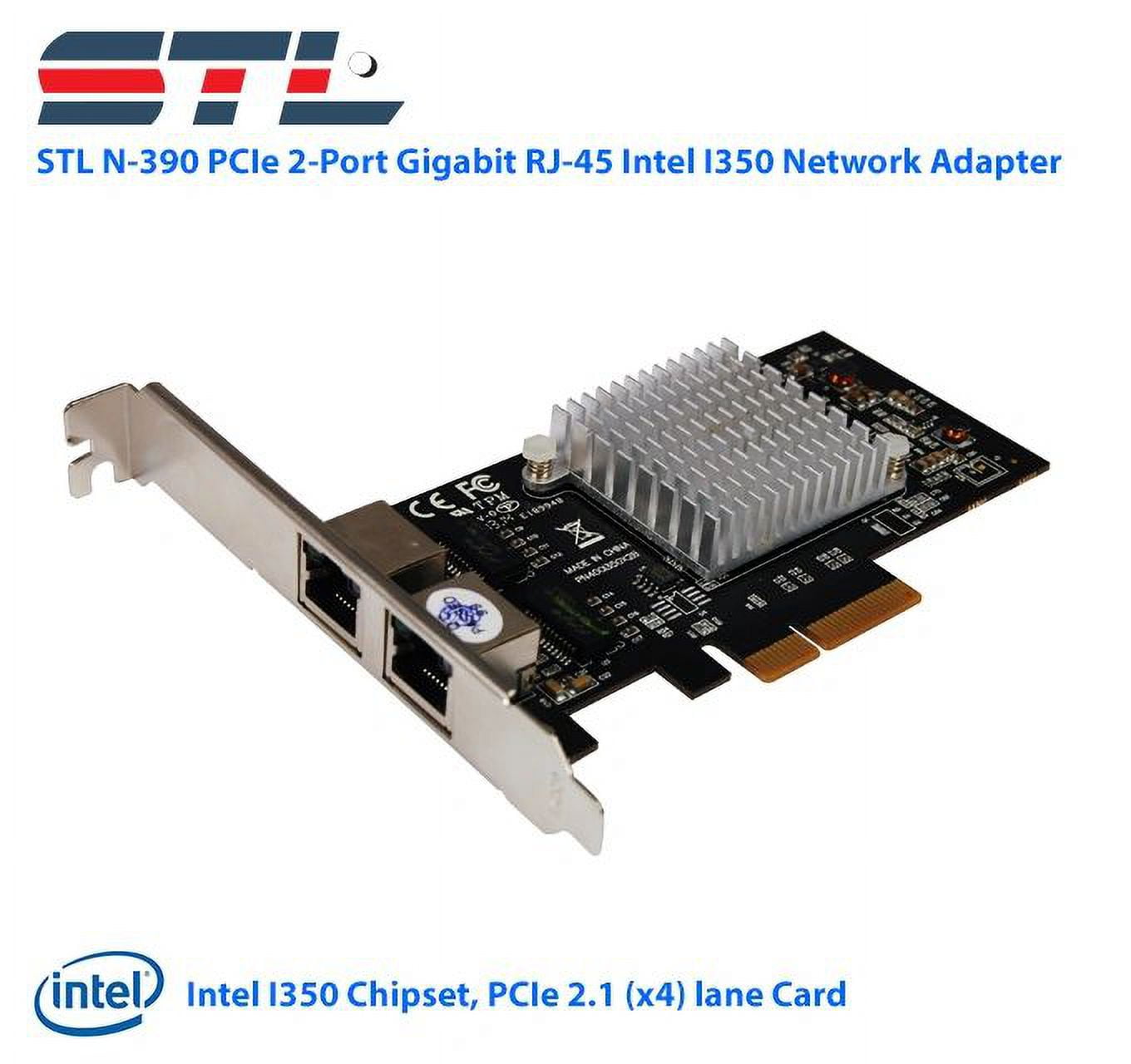 STL N-390 PCIe 2-Port Gigabit Intel I350 Ethernet Network Adapter ...