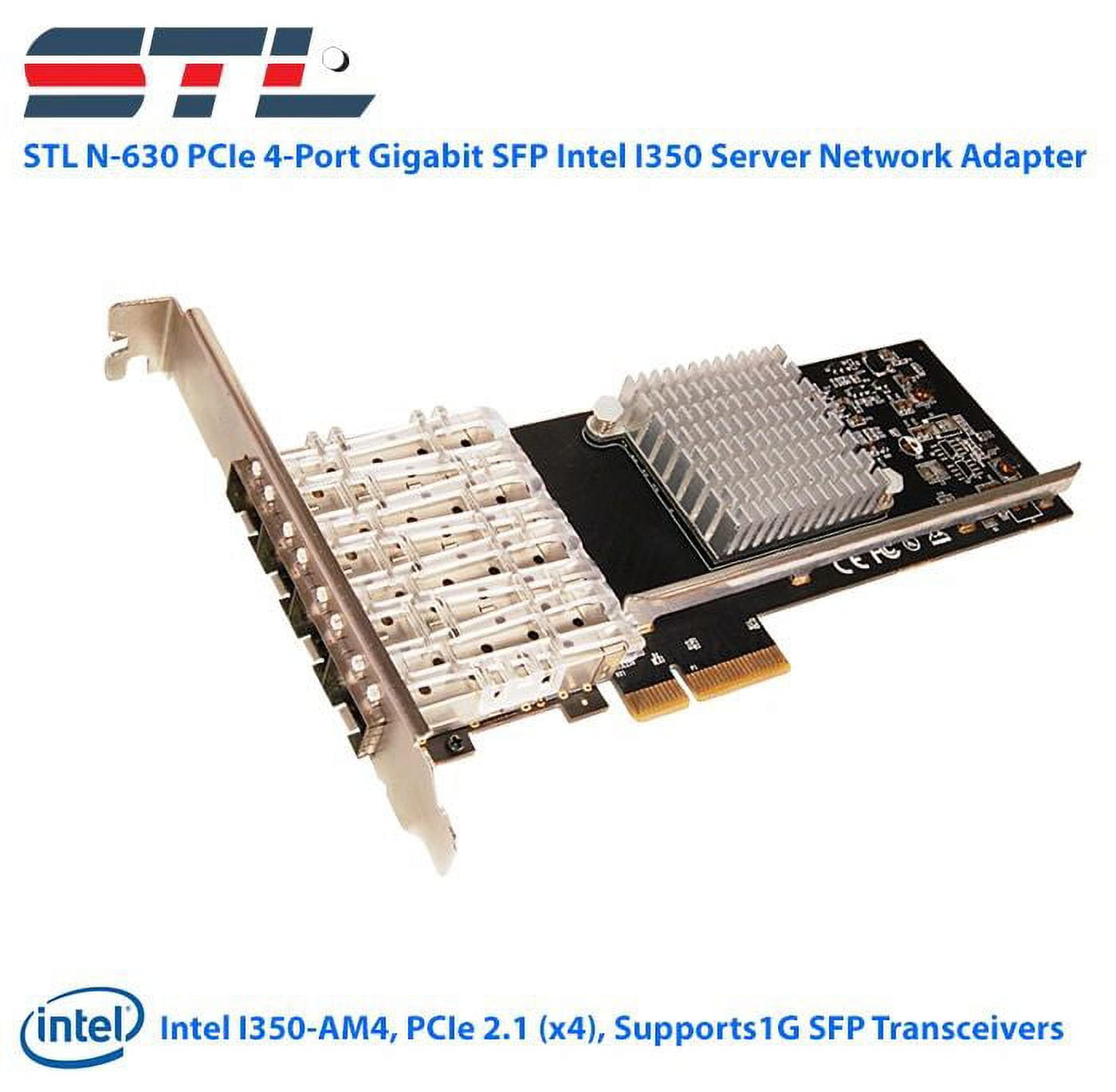 STL N-630 PCIe 4-Port Gigabit Intel I350 Server SFP Network Adapter ...