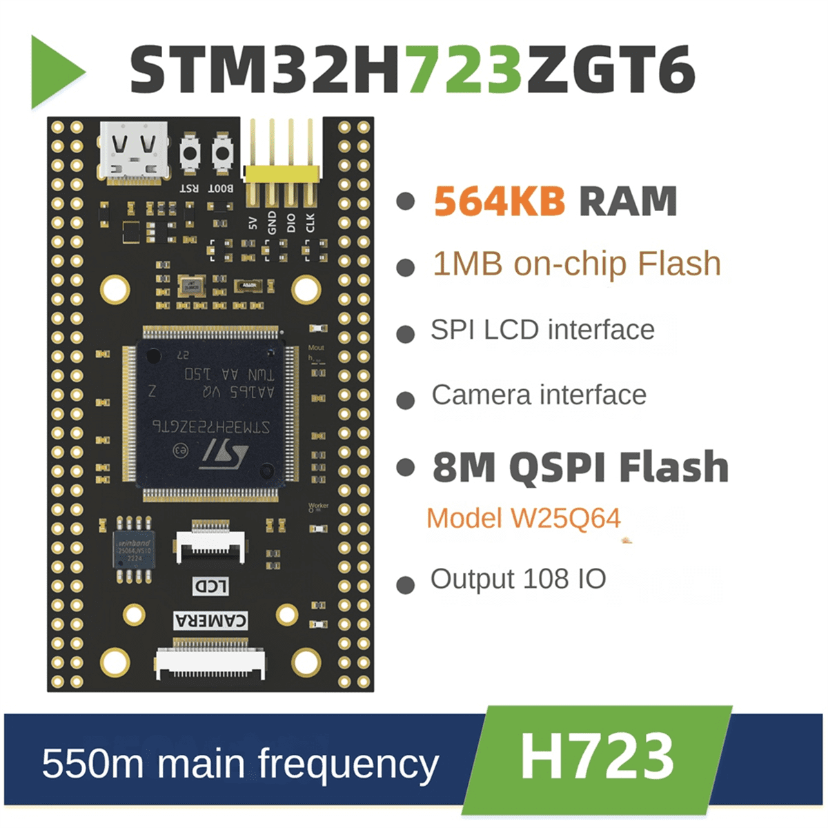 STM32H723ZGT6 Core Board Chip STM32 STM32H723 STM32H H723ZG System Learning Development Board ...
