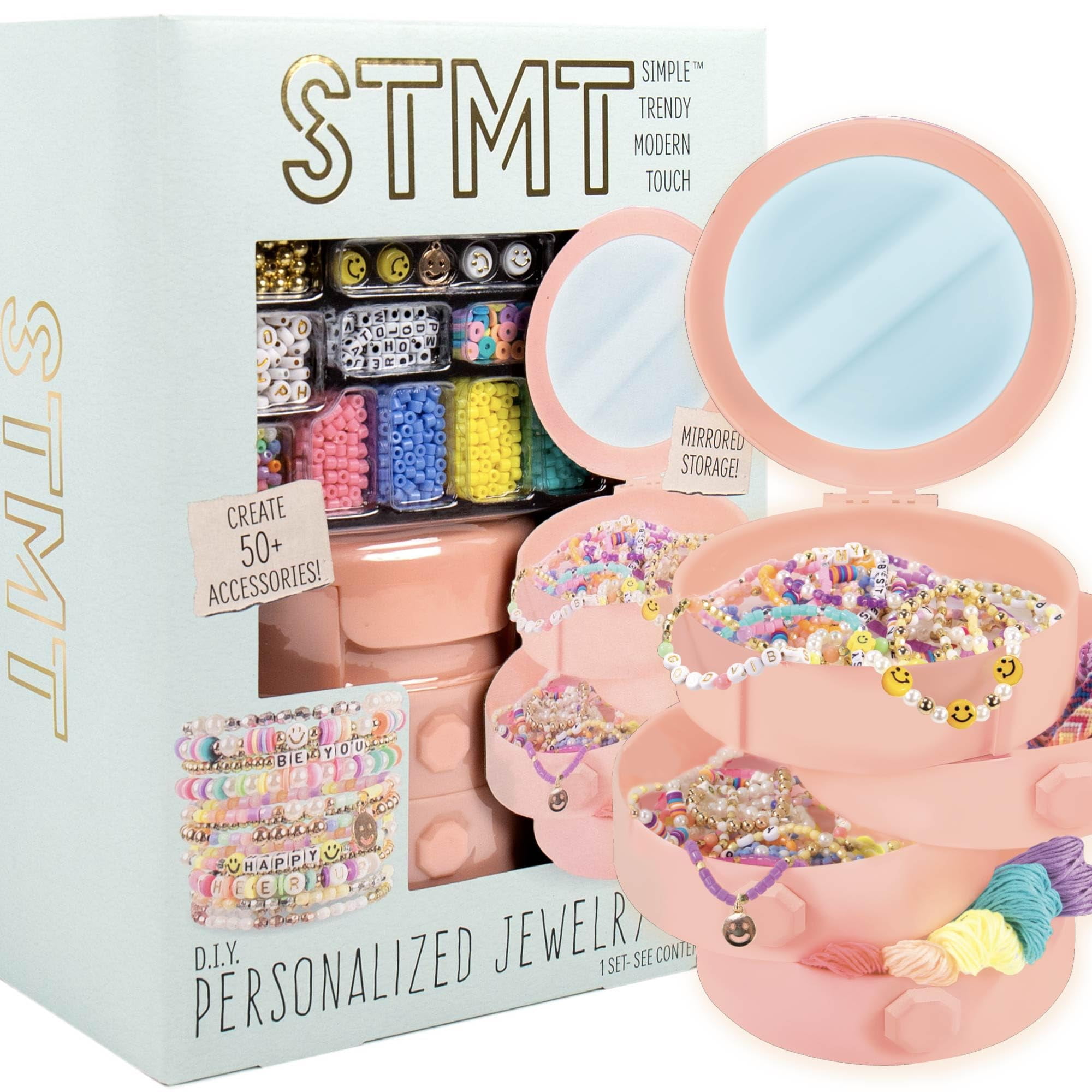 STMT D.I.Y. Personalized Jewelry Box, Design AIS1 50+ Accessories, Swiveling Jewelry Box, Beads ...