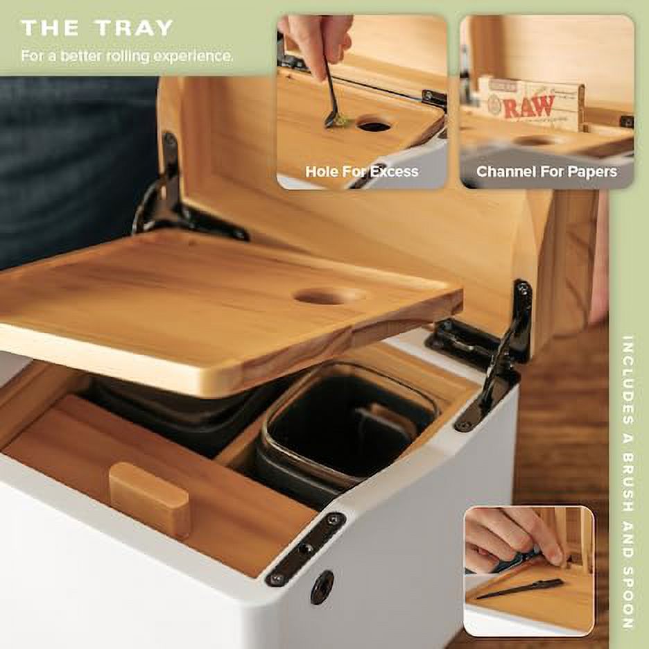 STO - Storage Box with Lock and Magnetic Tray - 2 Sealed Glass Jars ...