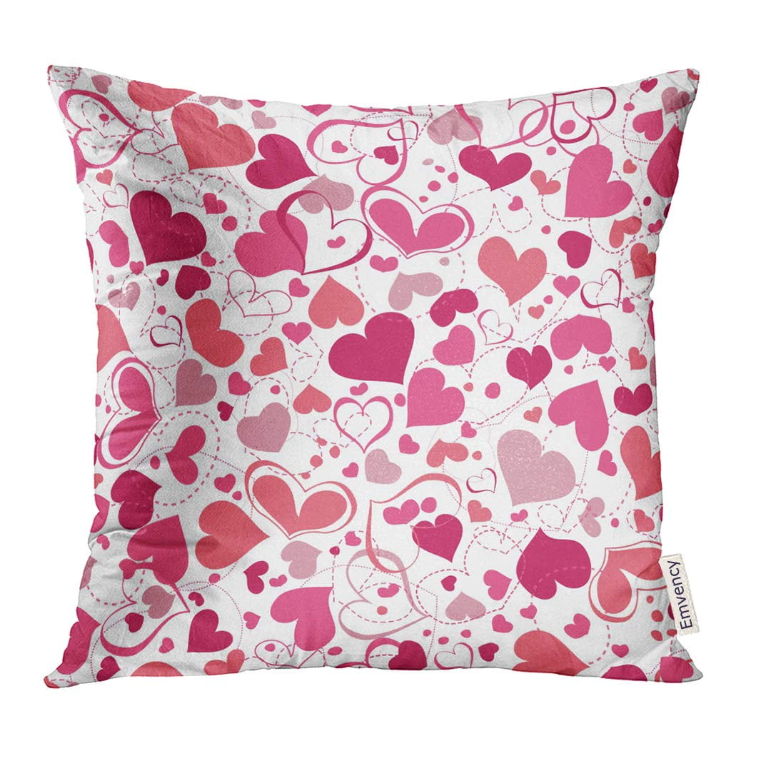 STOAG Pink Love Hearts Red Valentine Whimsical Throw Pillowcase Cushion ...