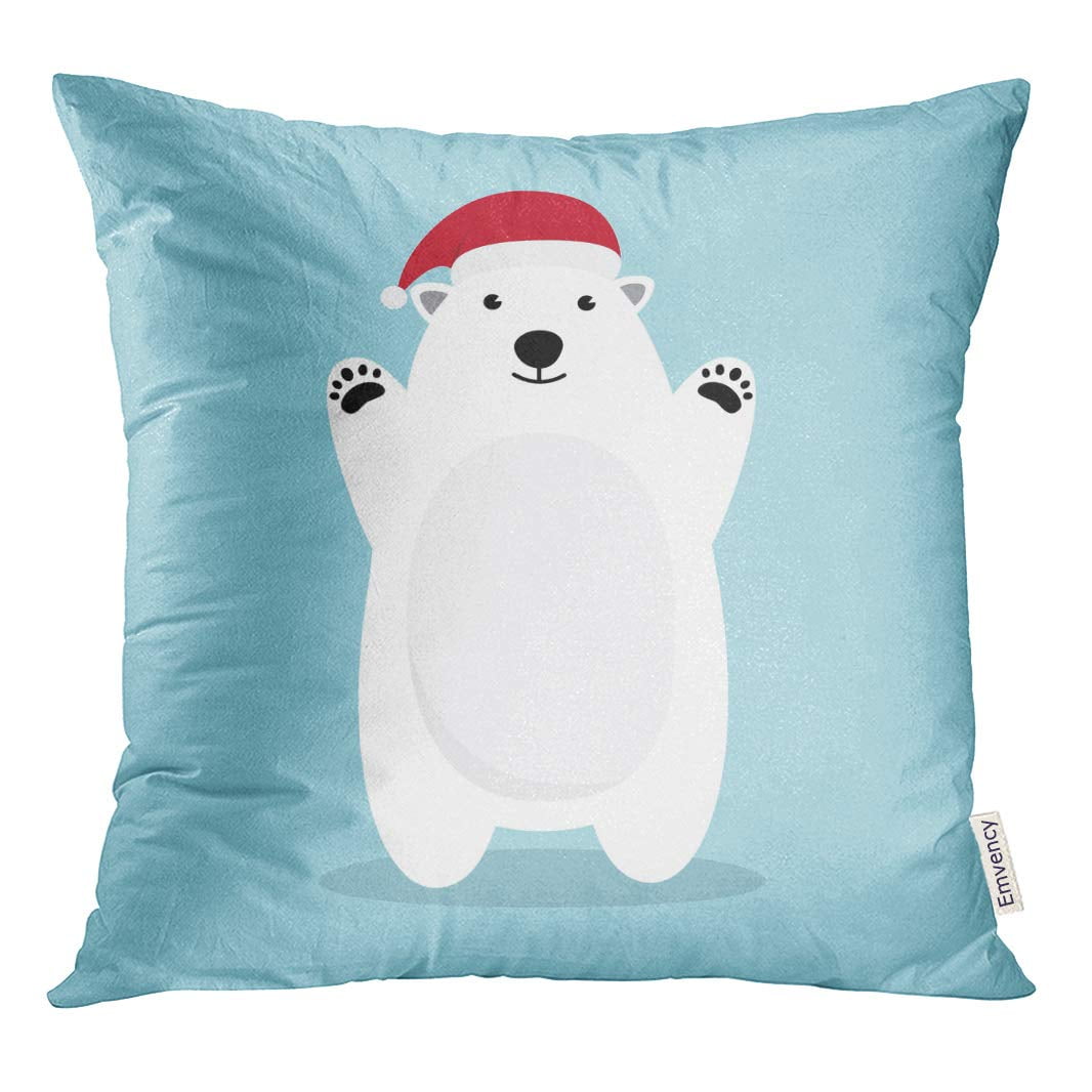 STOAG Polar Bear Cartoon Character Cute Wearing Santa Claus Hat Throw ...