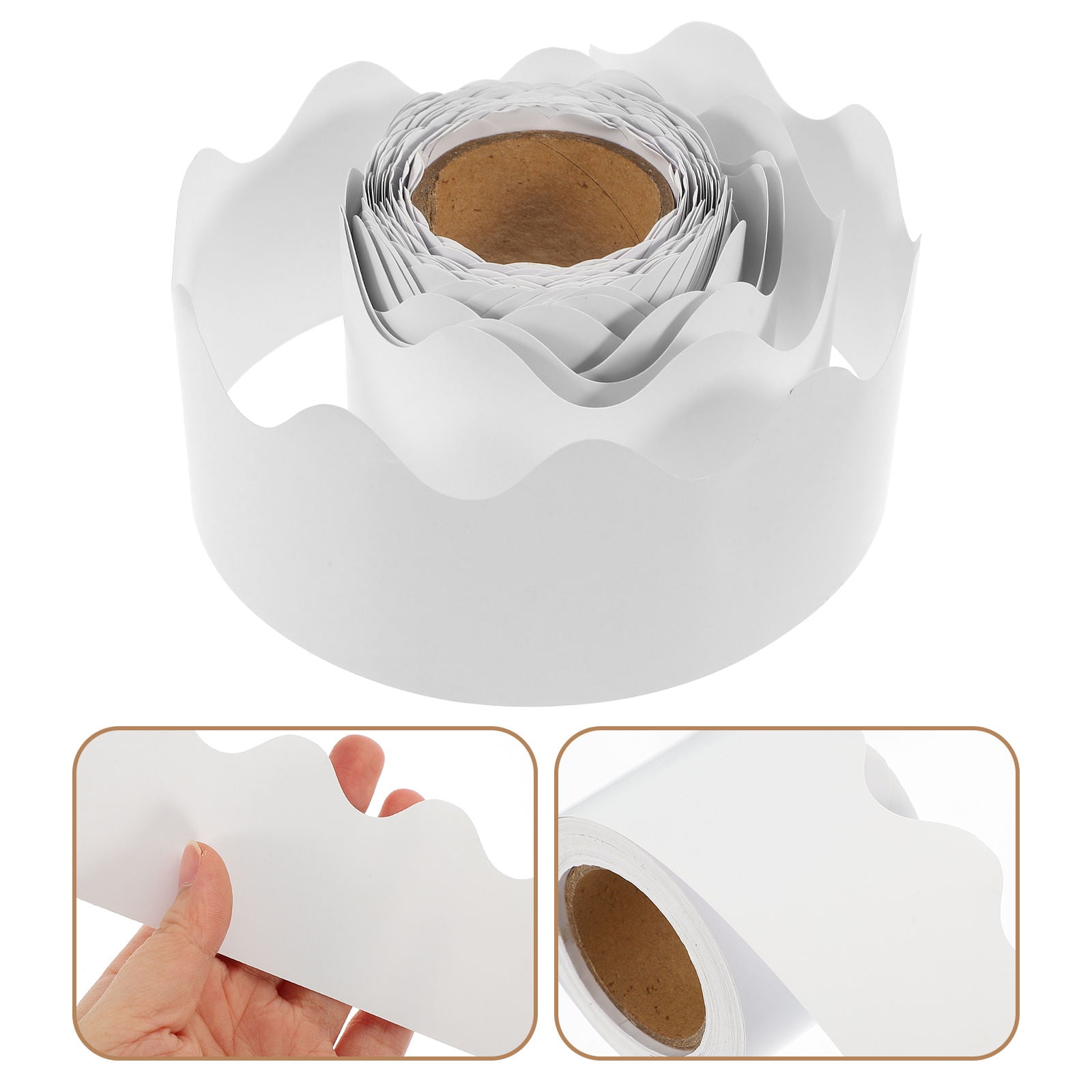 STOBOK Paper Bulletin Board Roll White Coated Paper 1 Roll Scalloped ...