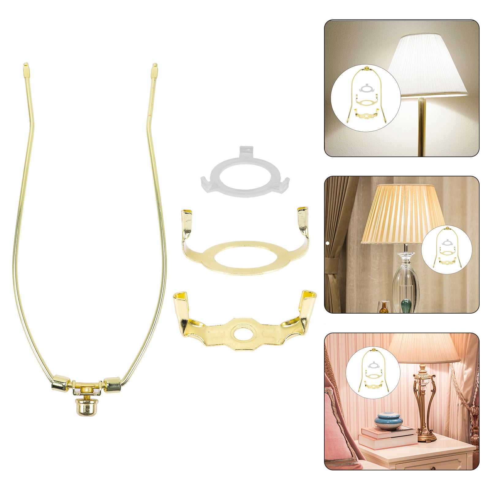 STOBOK 1Set Adjustable Lamp Harp and Shade Adapter Kit in Golden for ...