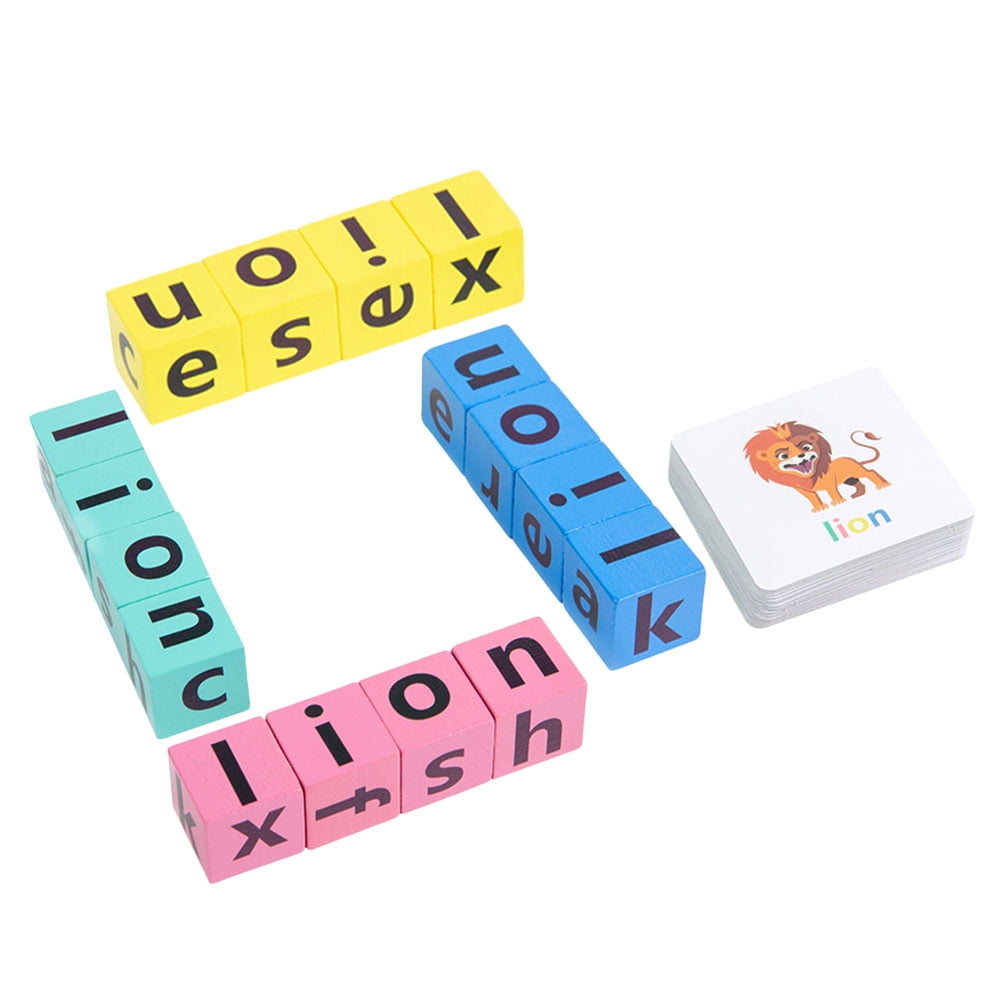 STOBOK 1 Set of Alphabet Spelling Game Wooden Blocks for Engaging Home ...
