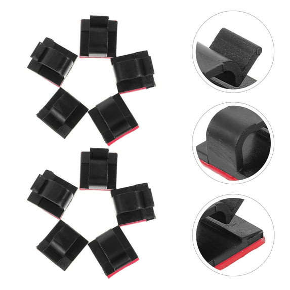 STOBOK 100Pack Self Adhesive Cable Clamp Black Plastic Cable Clips for ...