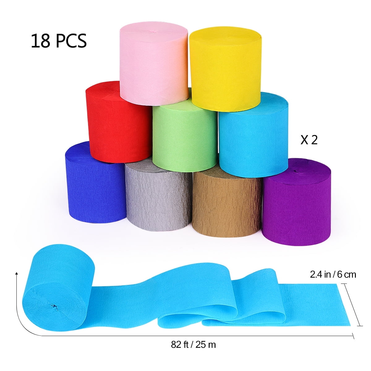 STOBOK 18 Rolls Crepe Paper 82ft Streamers Party Streamers Backdrop ...