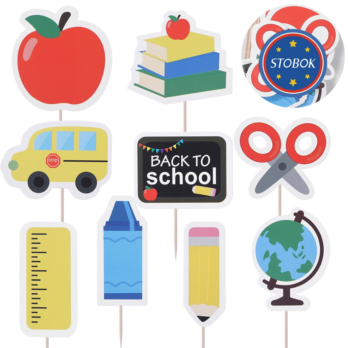 STOBOK 18Pcs Lovely Cake Topper Back to School Party Cake Topper ... STOBOK 18Pcs Lovely Cake Topper Back to School Party Cake Topper ...
