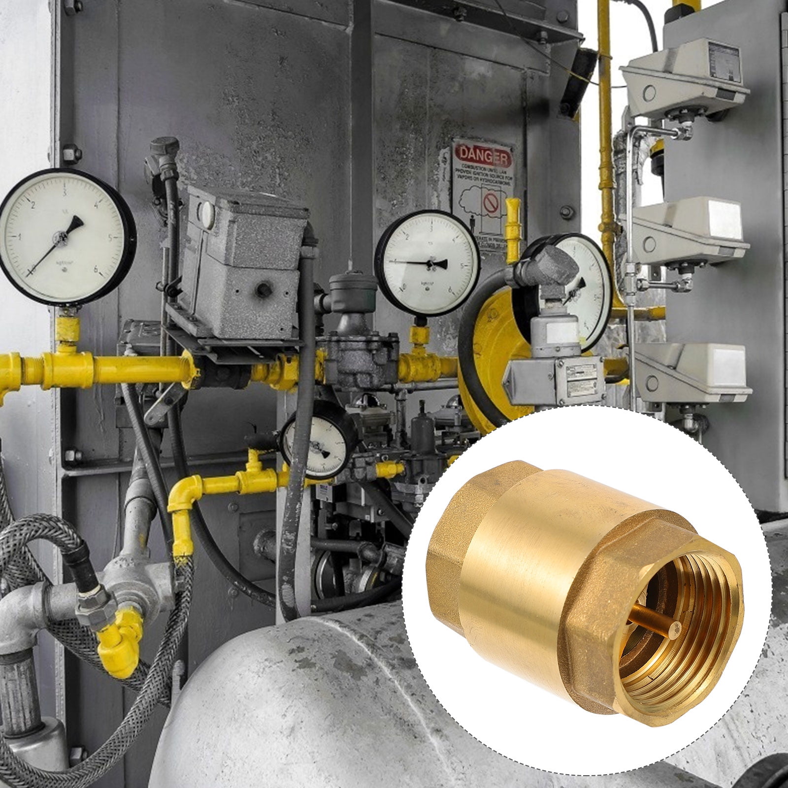 STOBOK 1Set One Way Air Valve Copper Golden Professional Check Valved ...