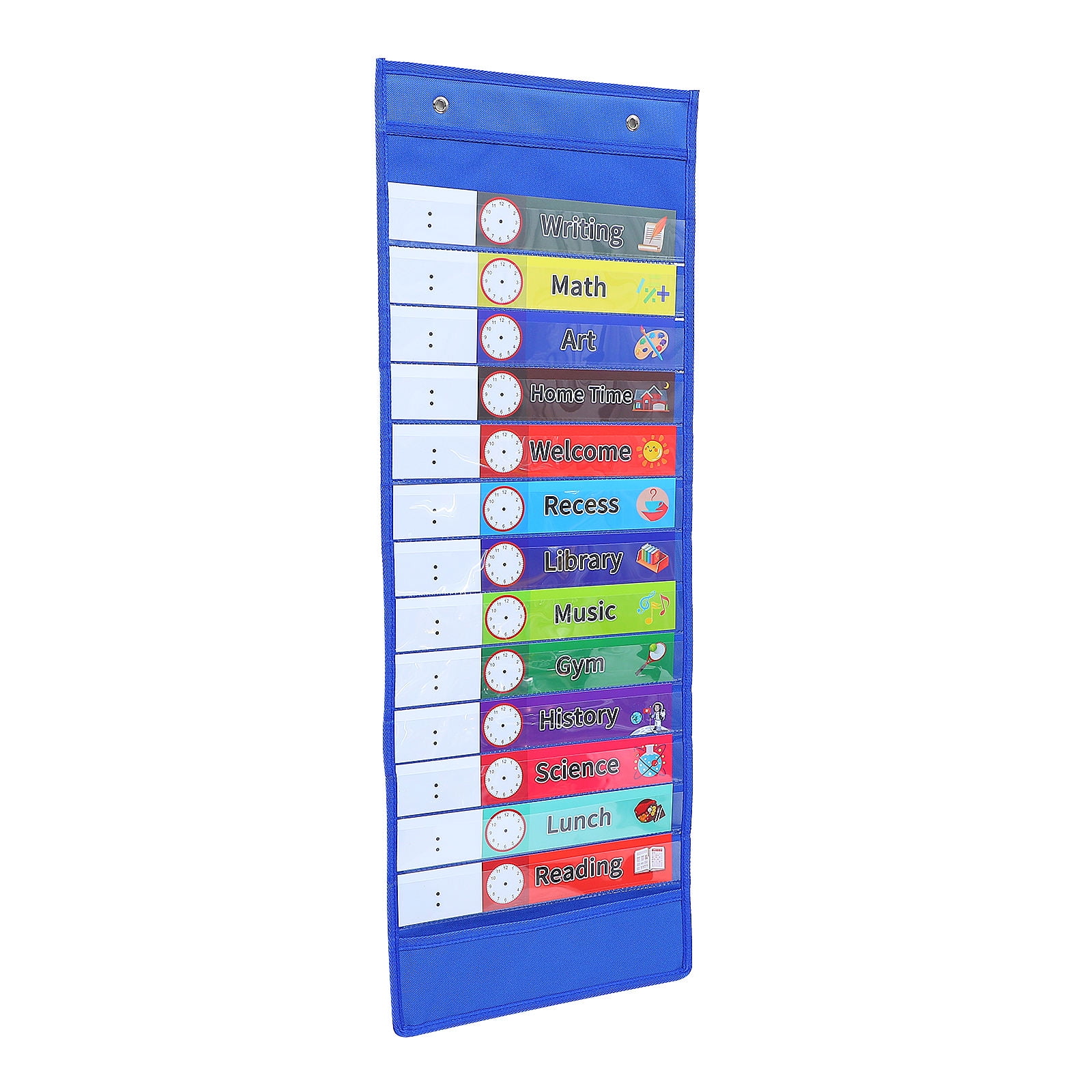 STOBOK 1pc Colored Card Class Schedule Pocket Chart Wall Organizer for ...