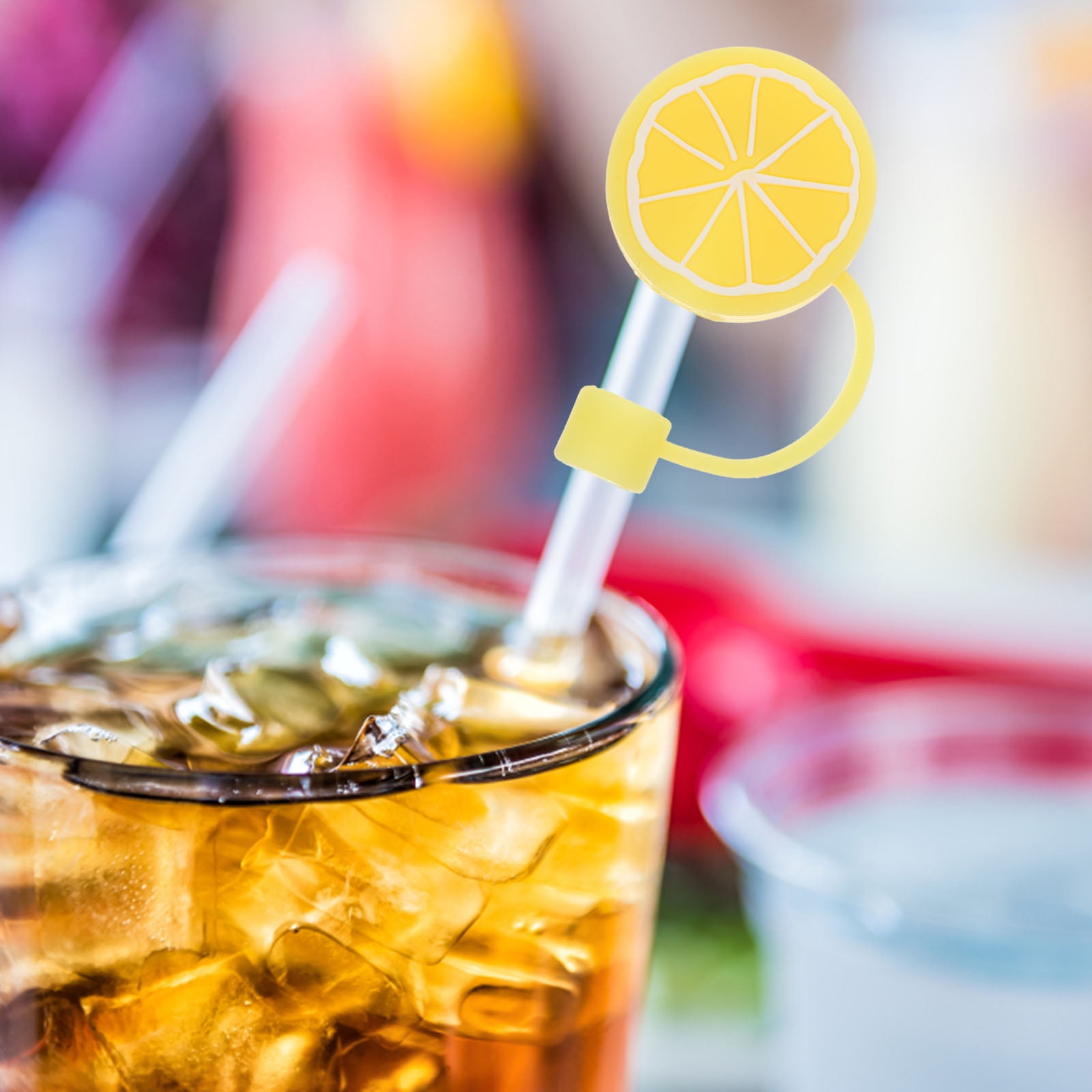 STOBOK 3pcs Tumbler Straw Stopper Caps: Cute Lemon Hat Straw Protectors ...
