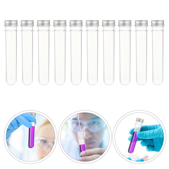 STOBOK 40ml Test Tube Bottles with Lids Plastic Mini Storage Tubes Easy ...